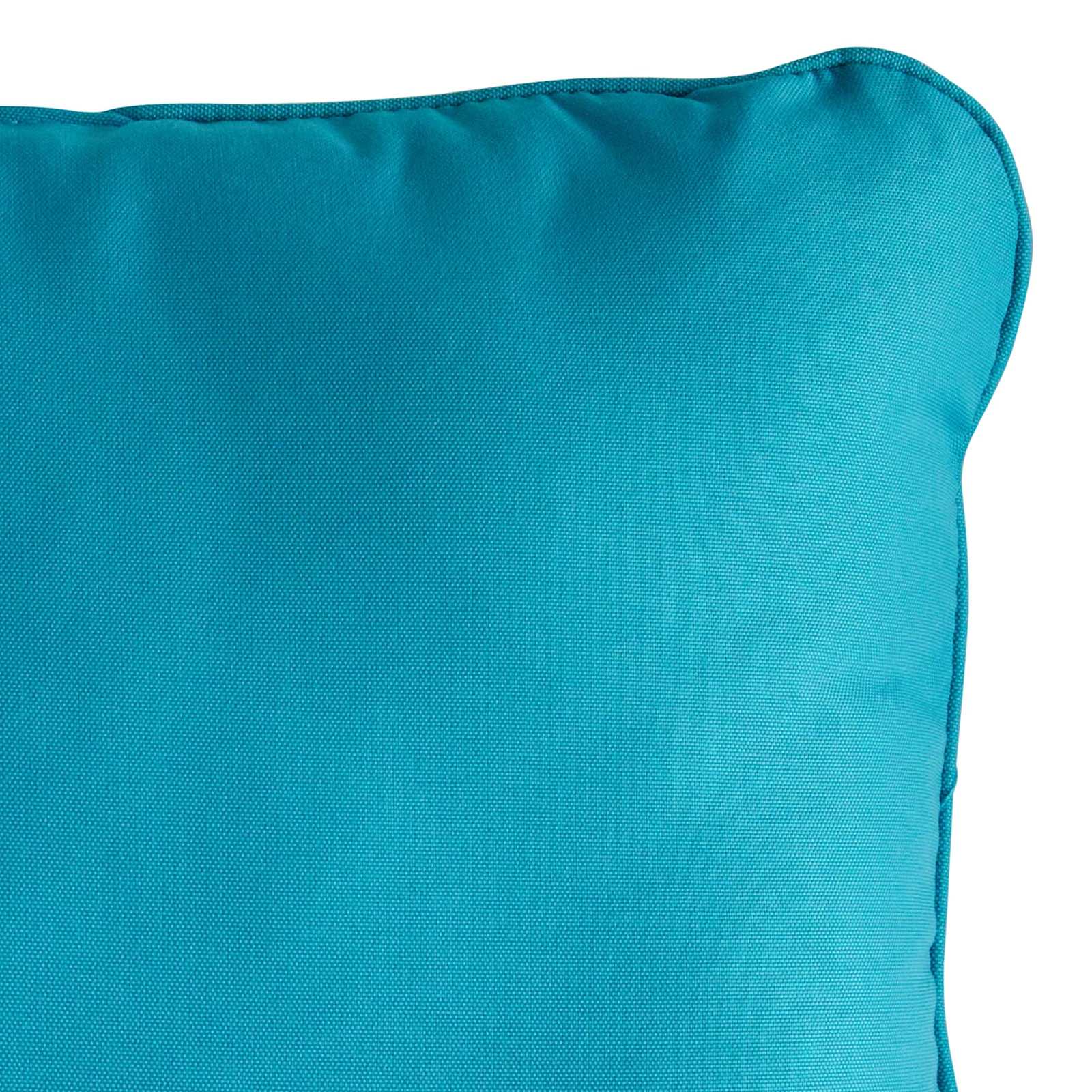 Turquoise Canvas Corded Outdoor Back Cushion | At Home