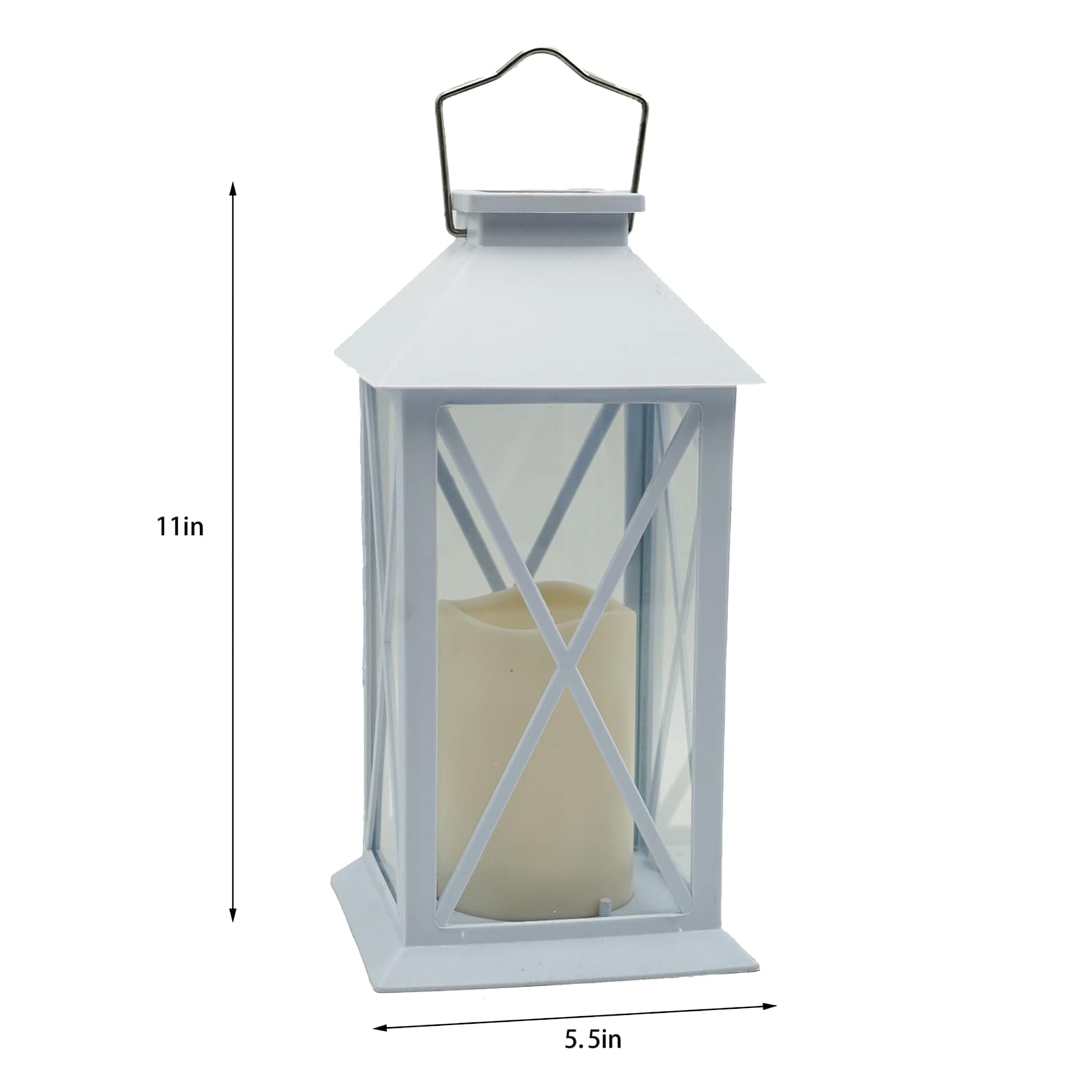 White Solar Outdoor Lantern, 11"