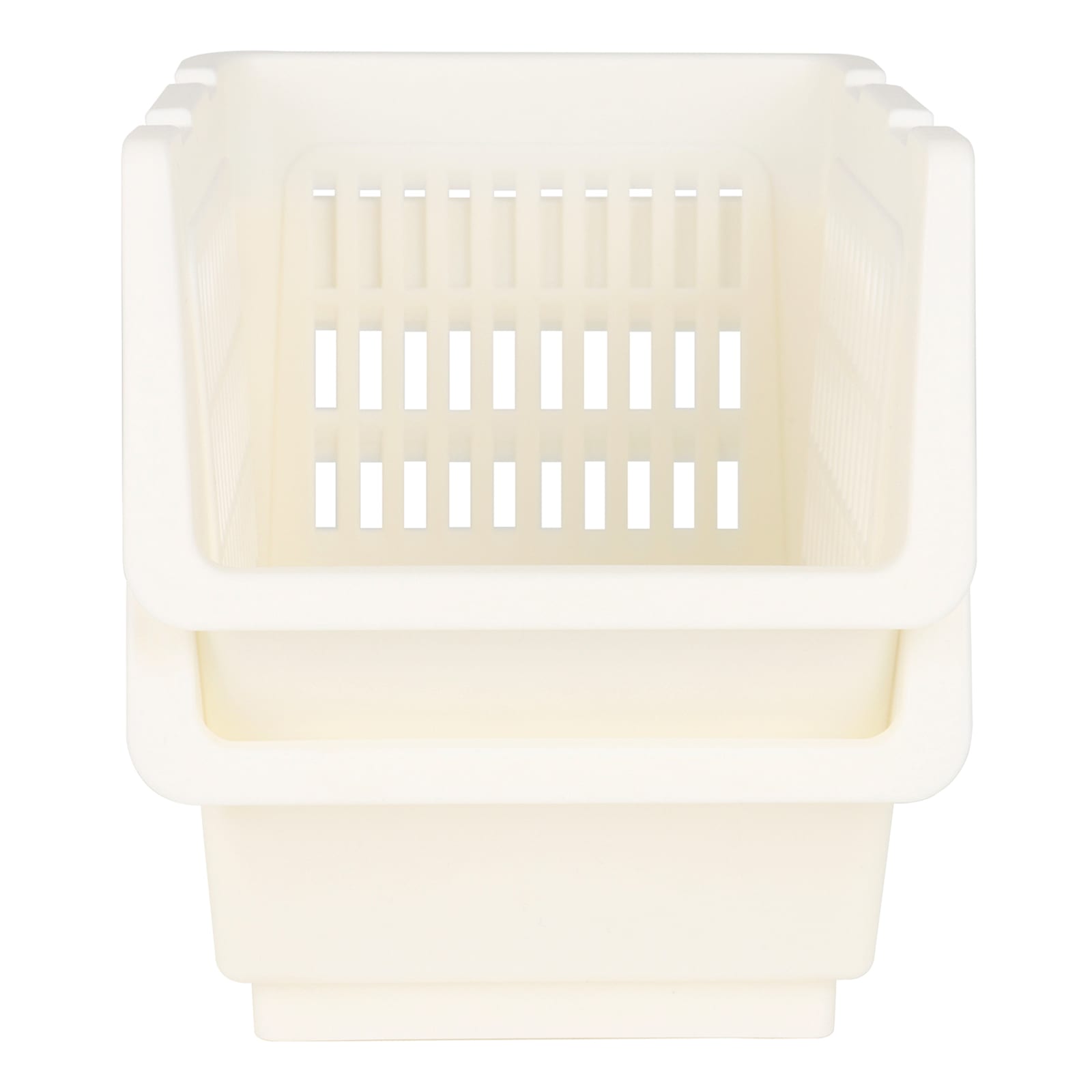 2-Pack White Stackable Storage Basket, Extra Small