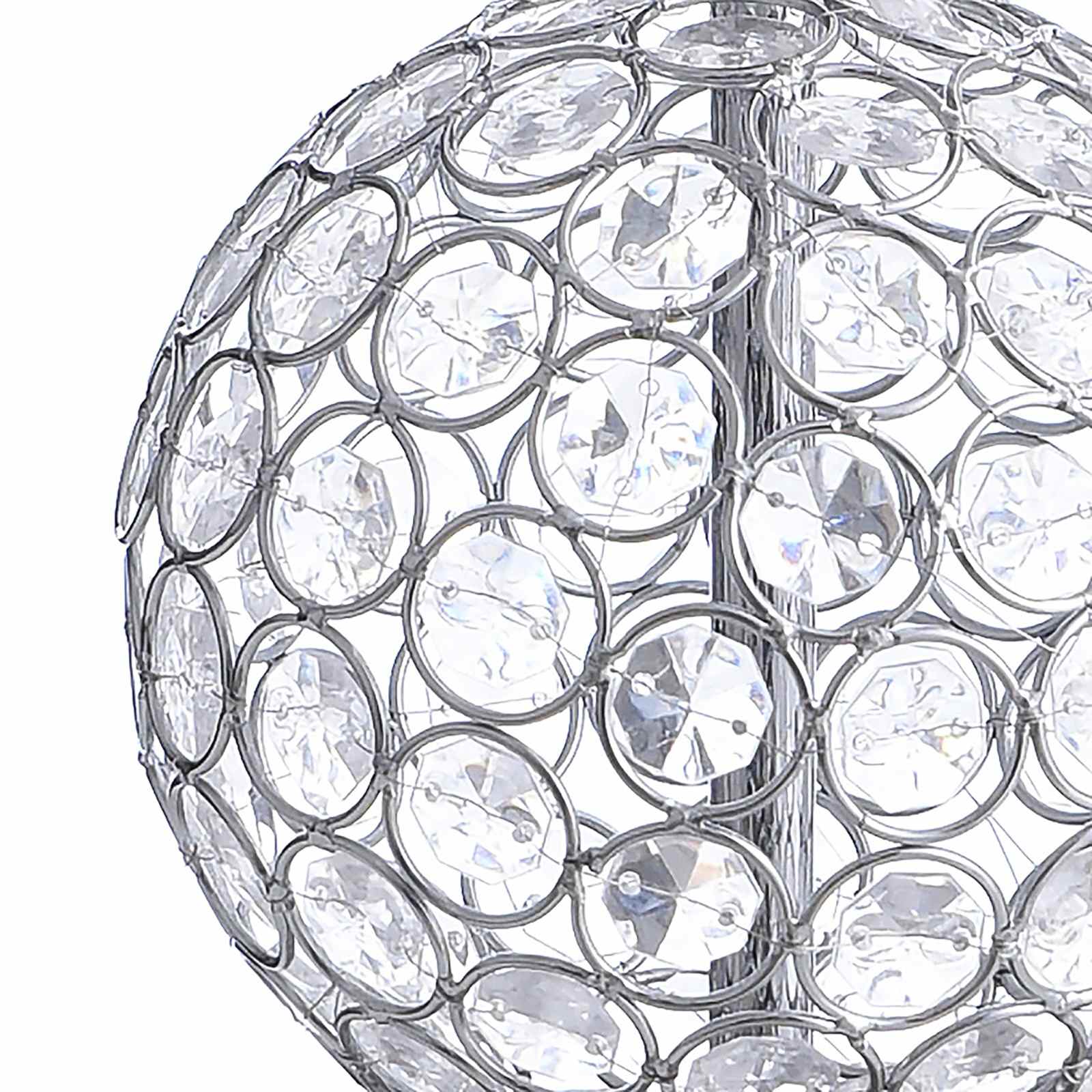 Silver Metal & Crystal Large Table Lamp Base, 23"