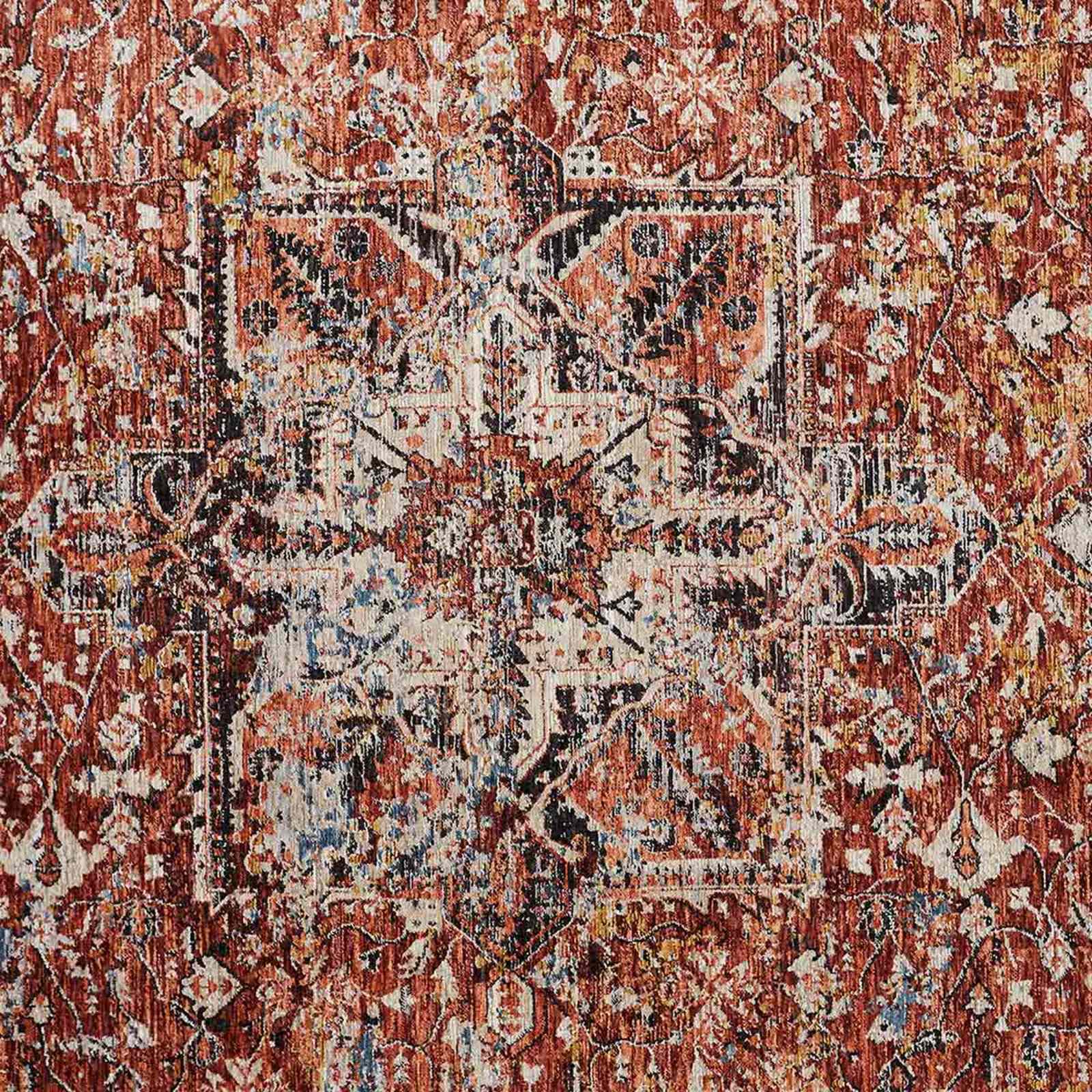 (A447) Capstone Rust Traditional Design Area Rug, 5x7