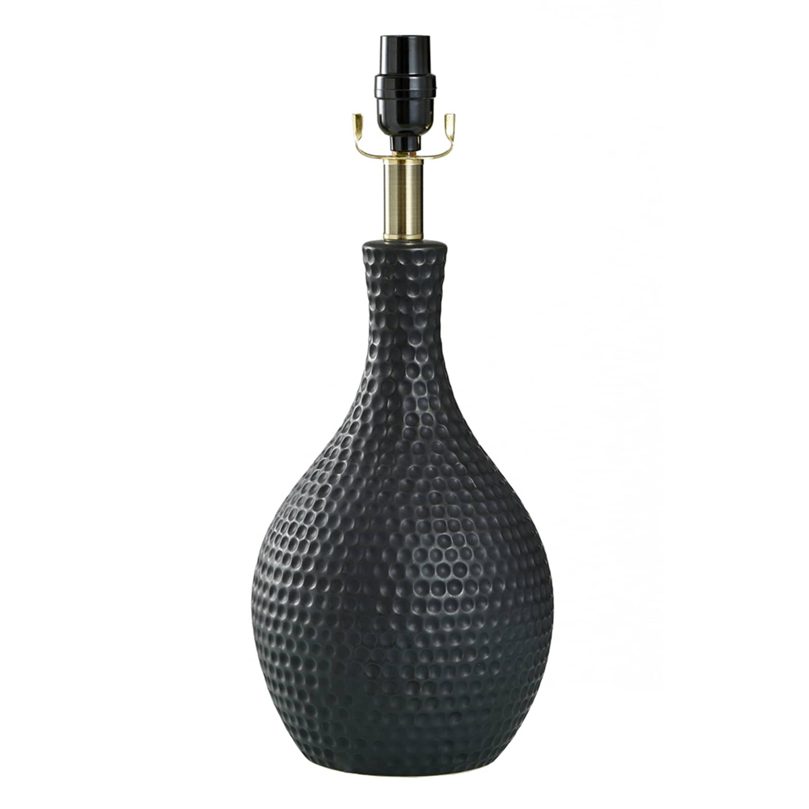 Black Dimpled Ceramic Table Lamp Base, 18.5"