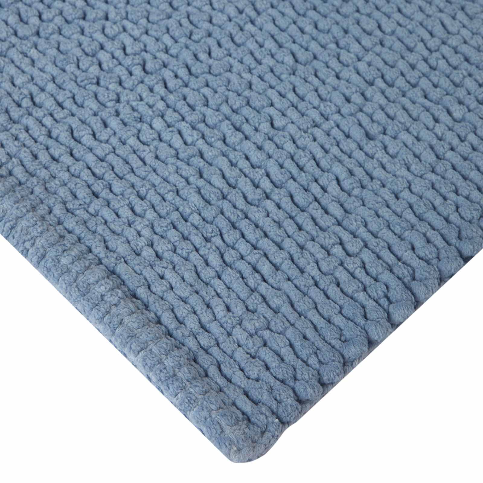 Honeybloom Blue Braided Cotton Bath Rug, 20x30