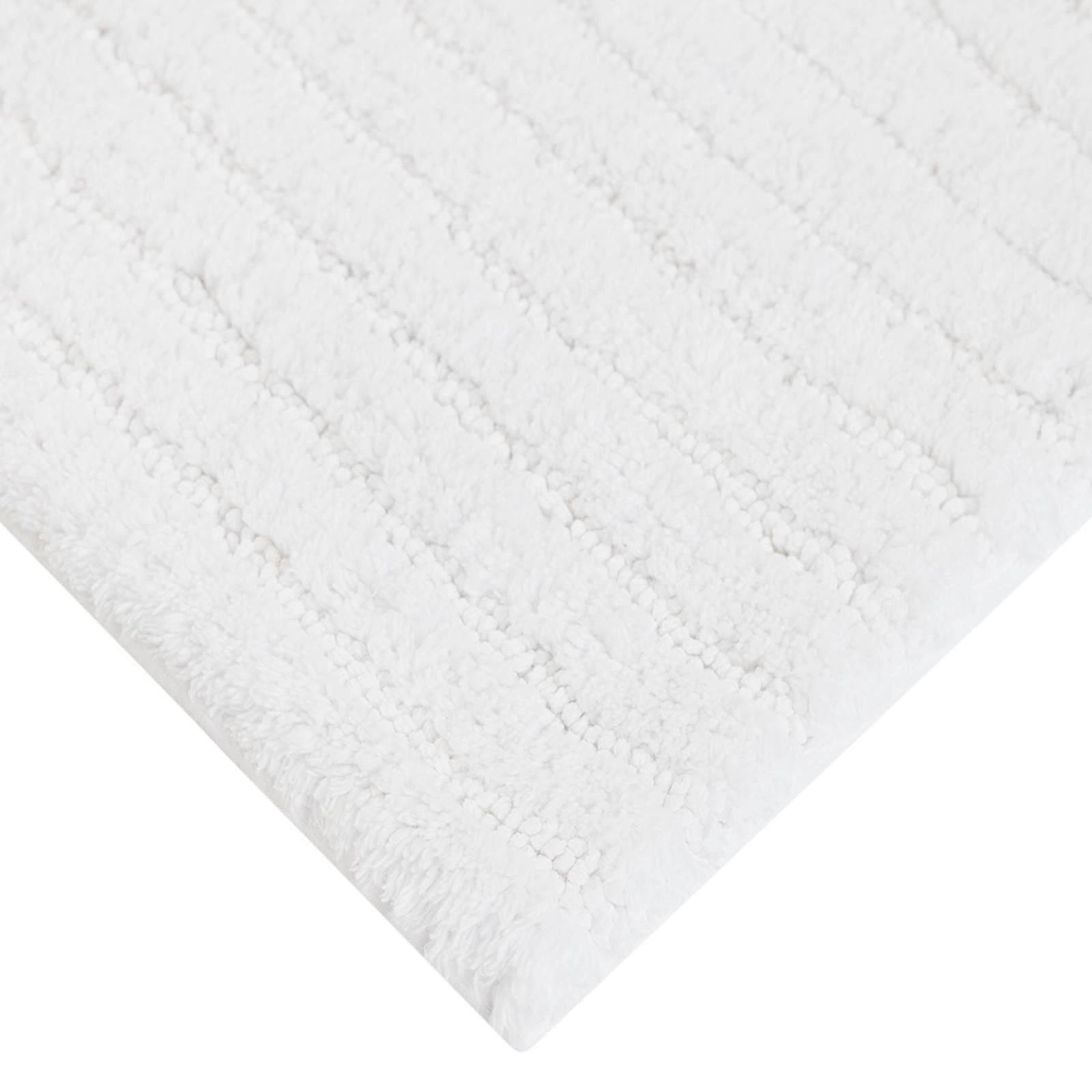 High Low Stripe White Bath Rug 20x30 | At Home