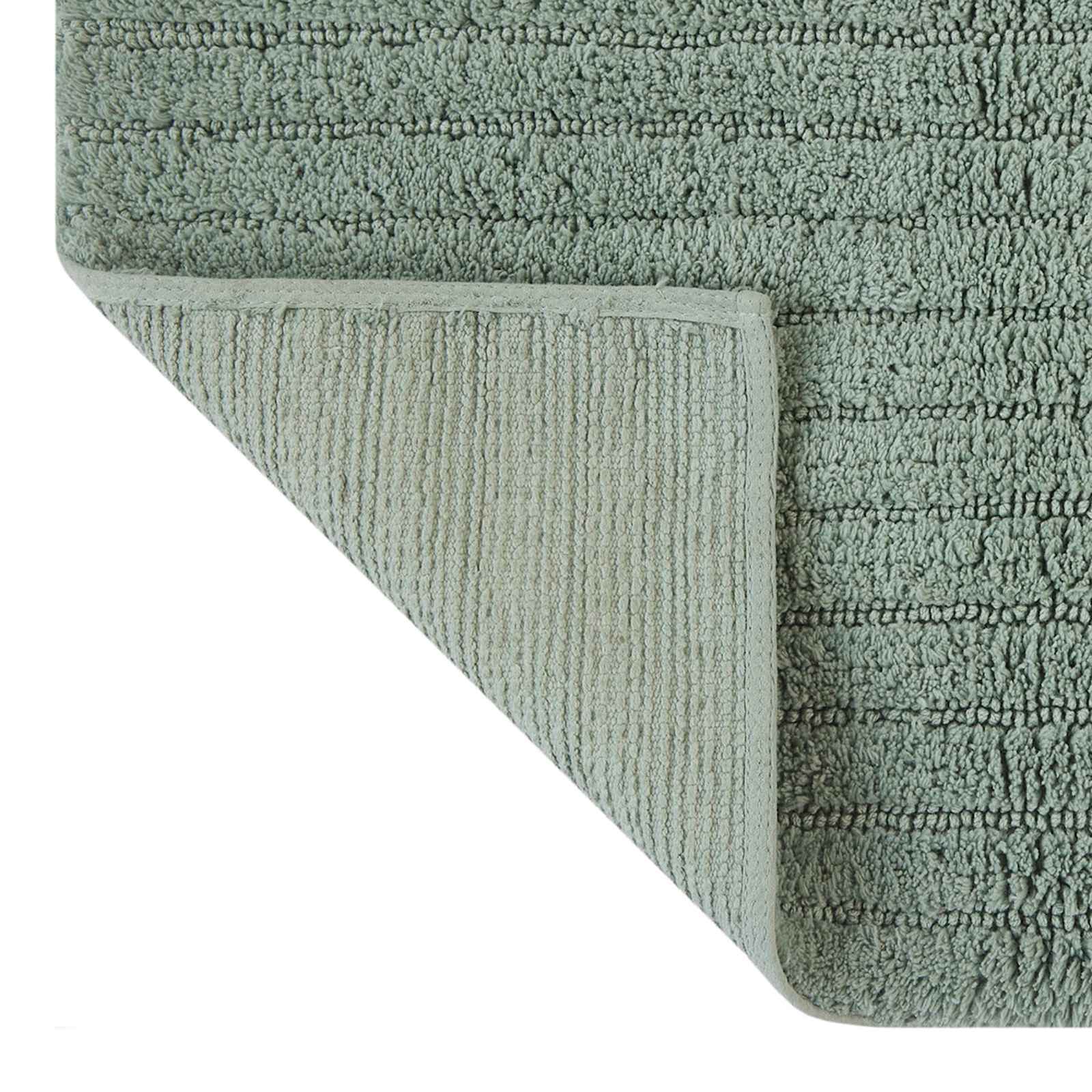 High Low Stripe Green Bath Rug 20x30 | At Home
