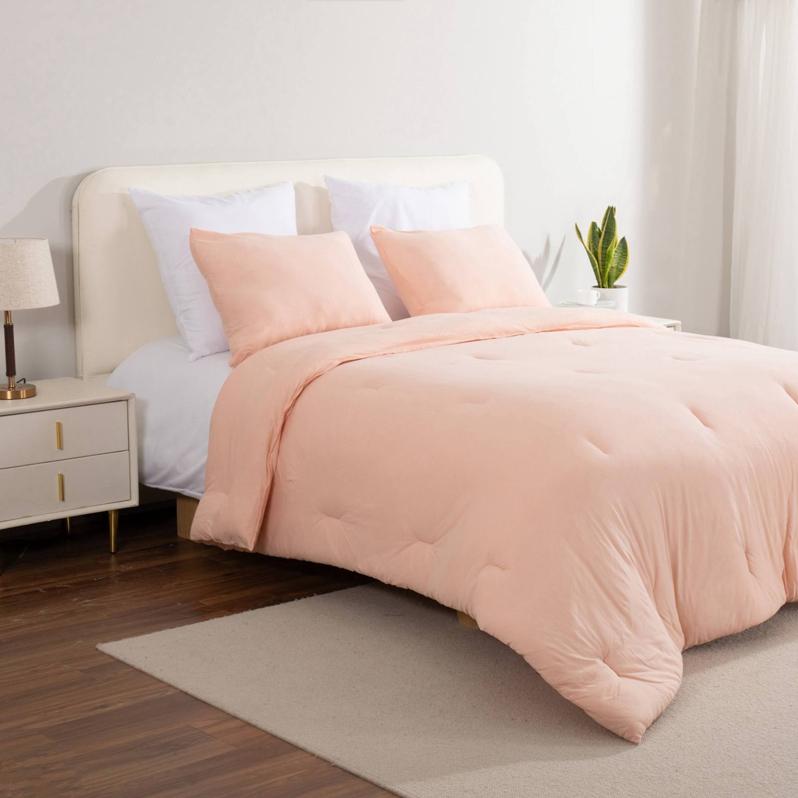 Pink Soft Knit Jersey Single Comforter, Full/Queen