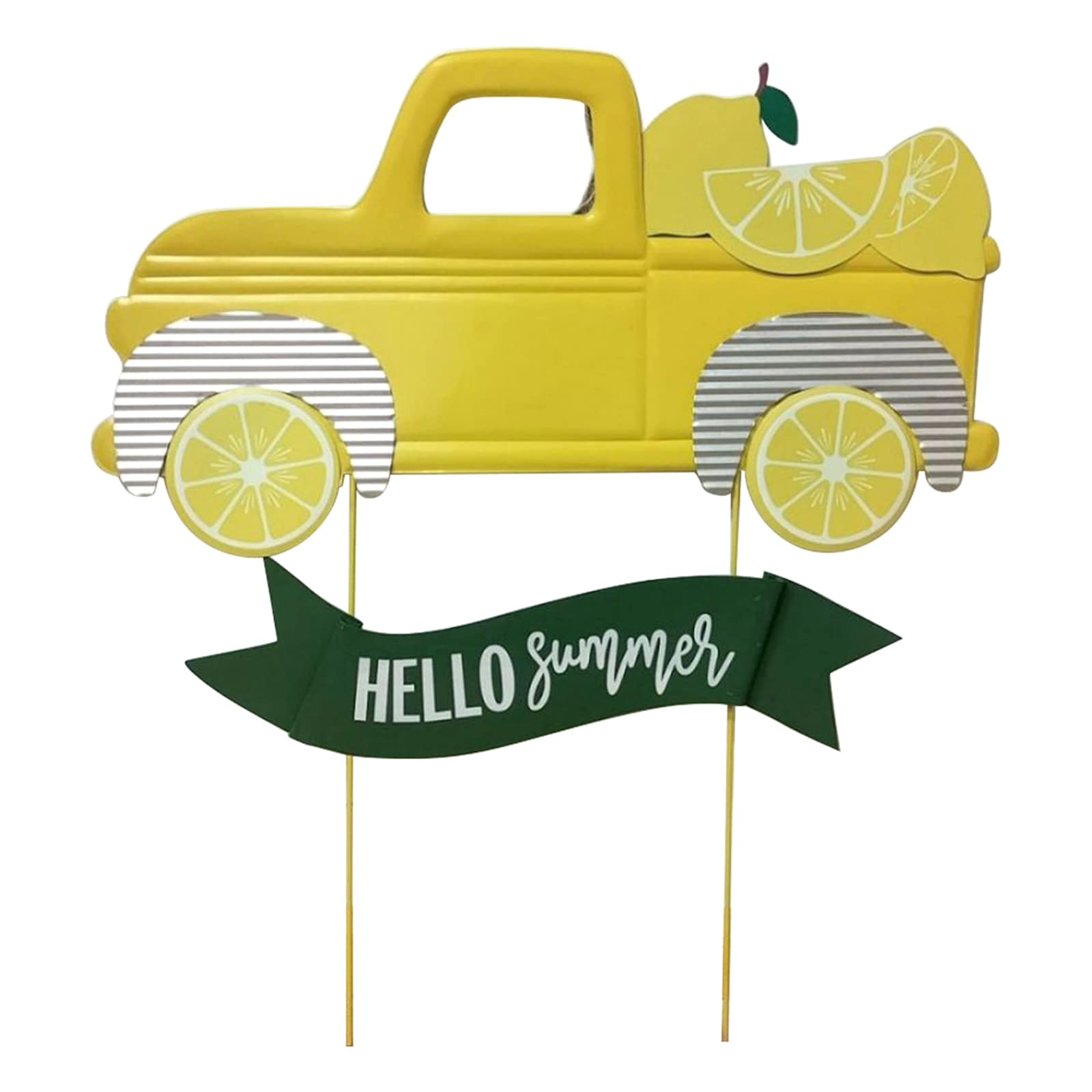 Hello Summer Lemon Truck Yard Stake, 28.7x25.4 | At Home