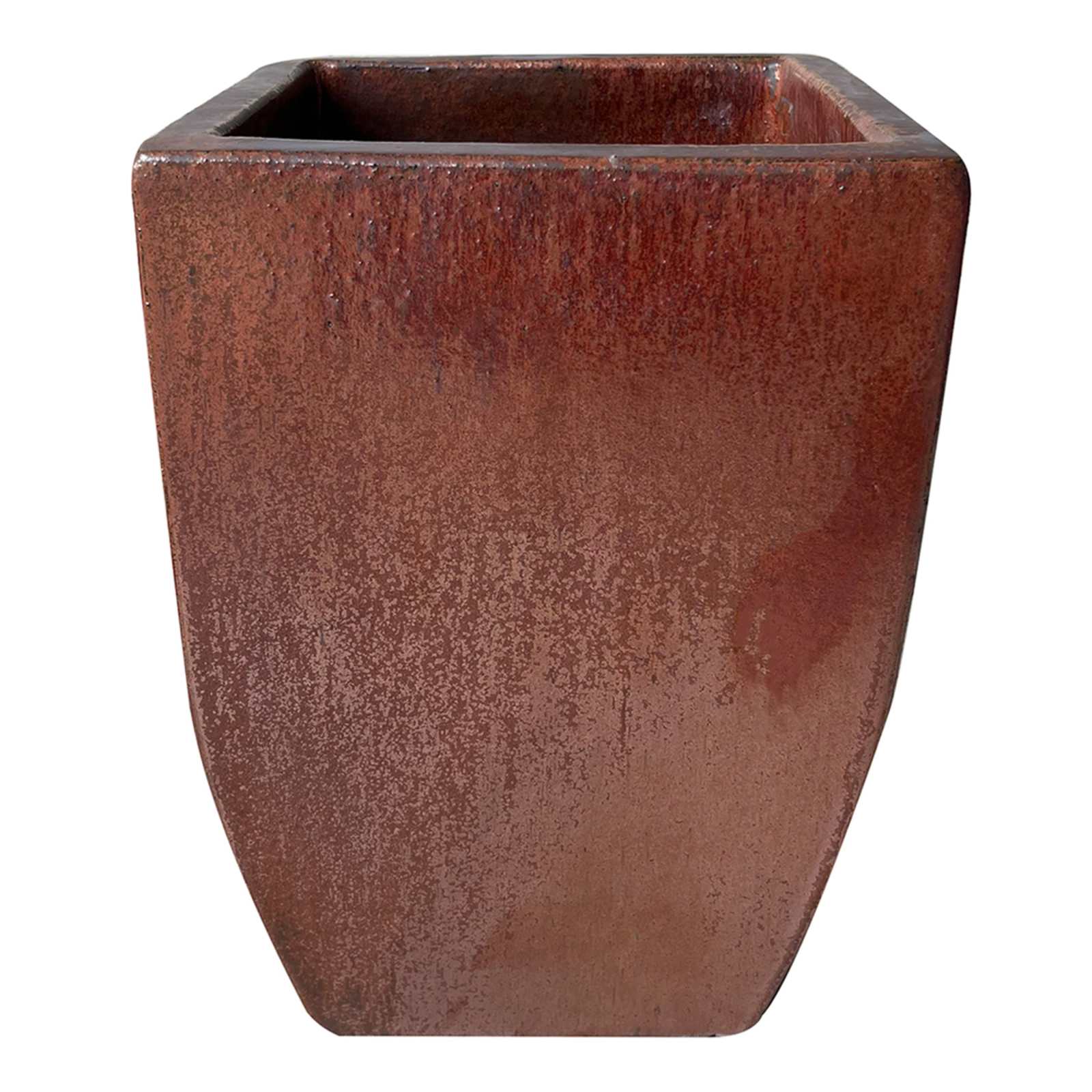 Red Tall Ceramic Tapered Outdoor Planter, Large | At Home