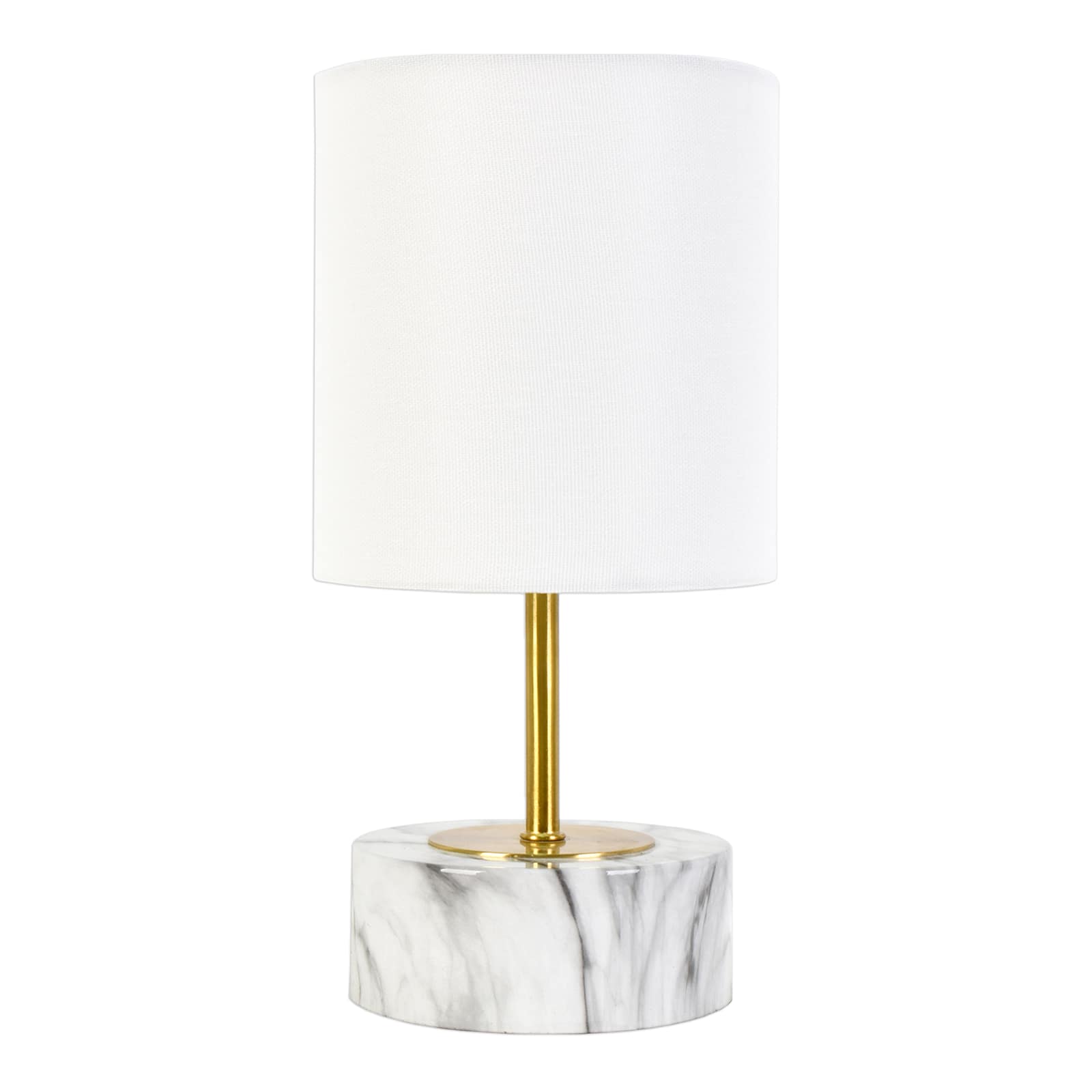 Crosby St. White Marble Mini Lamp with Shade, 12"