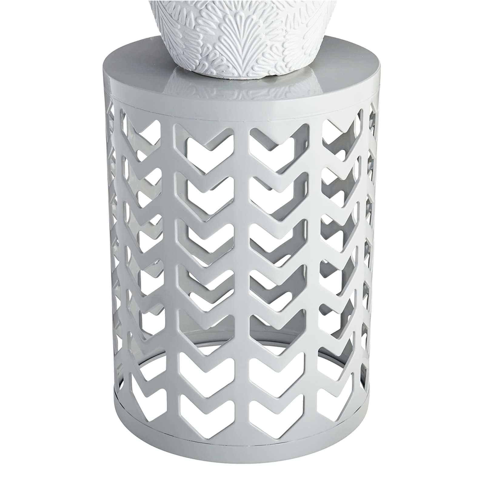 Grey Metal Chevron Plant Stand, Medium | At Home