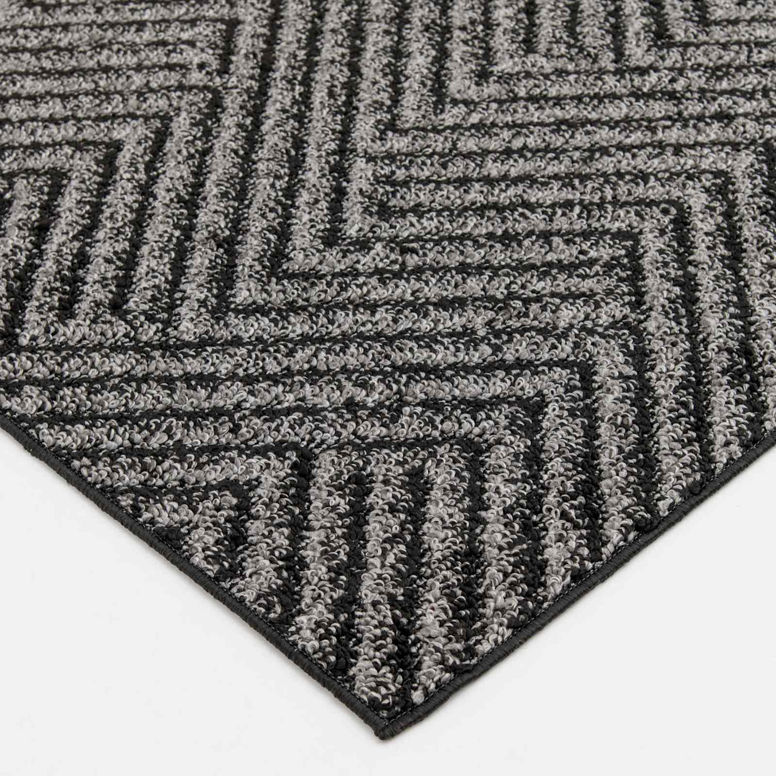 Grey Acadia Loop Zigzag Design Outdoor Area Rug, 5x7 | At Home