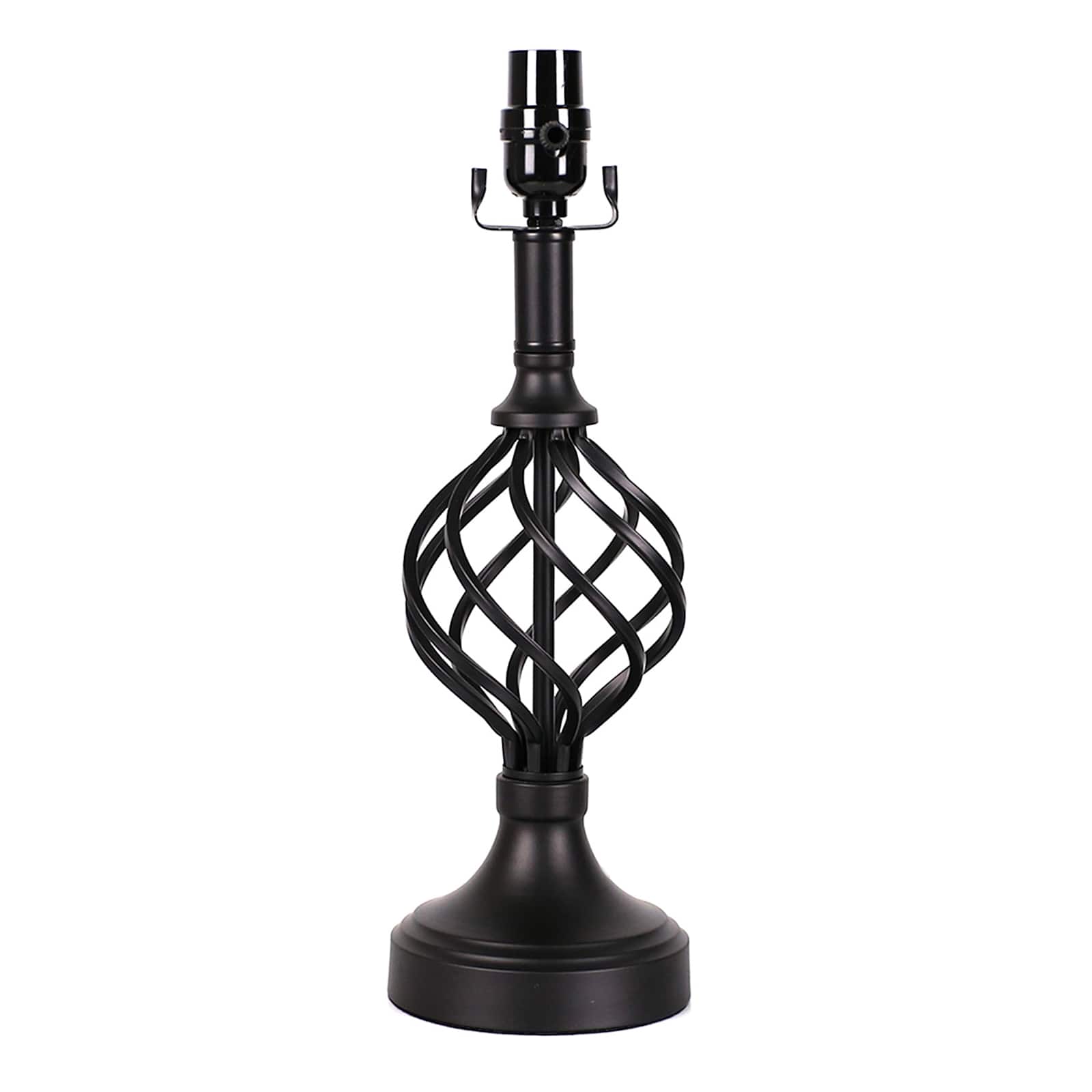 Black Metal Spiral Small Lamp Base, 16"