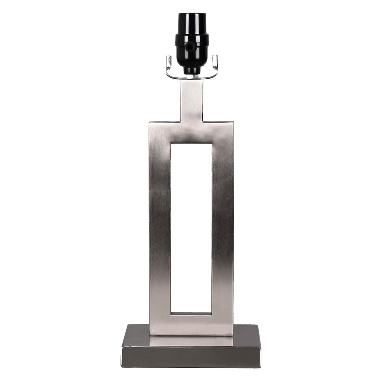 Silver Metal Open Rectangle Small Lamp Base, 16"