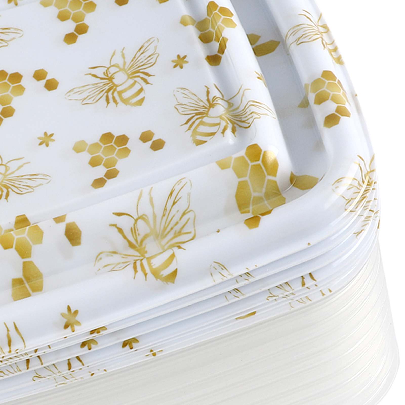 20-Piece Bee Print Rectangle Food Storage Set