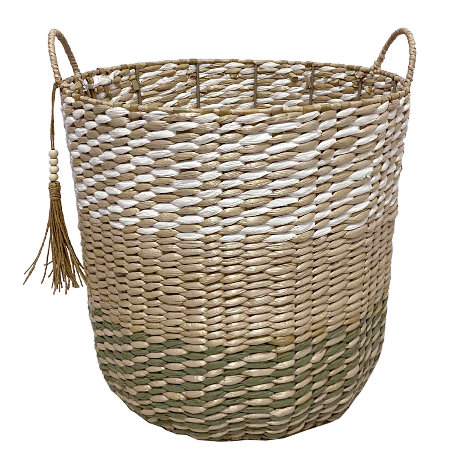 Sage Round Paper Storage Basket, Large