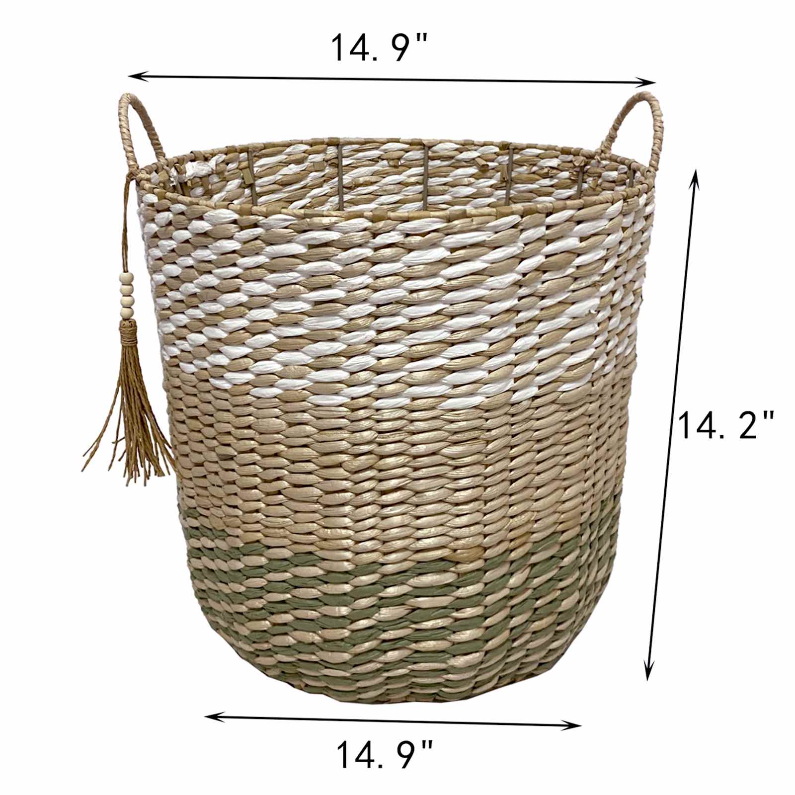 Sage Round Paper Storage Basket, Large