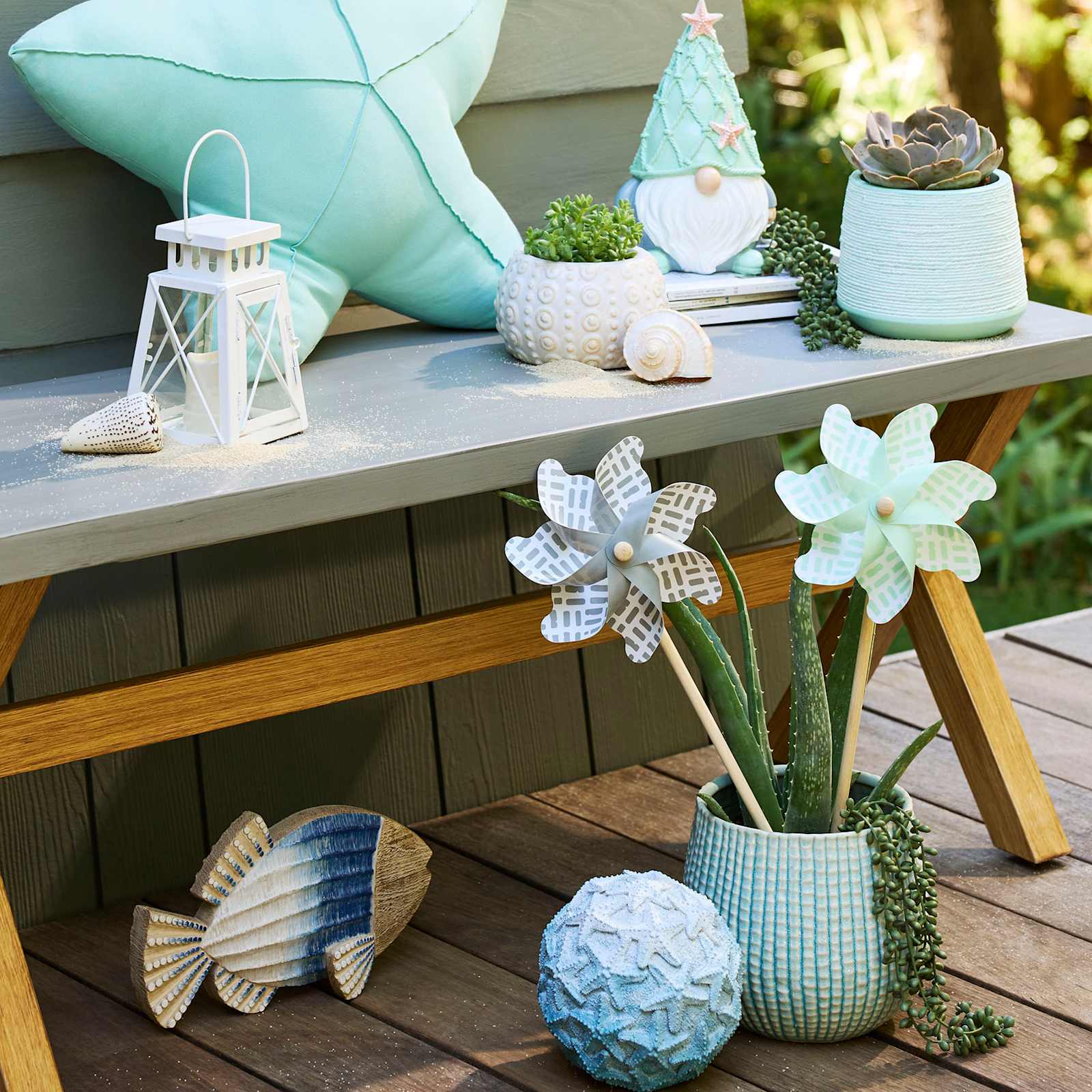 Ty Pennington Indoor Green Concrete Rope Pot | At Home