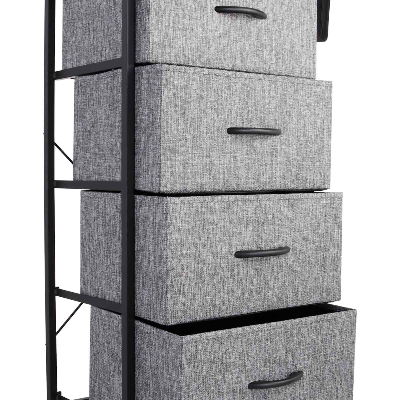 Seth 4-Drawer Storage Tower, Dark Grey