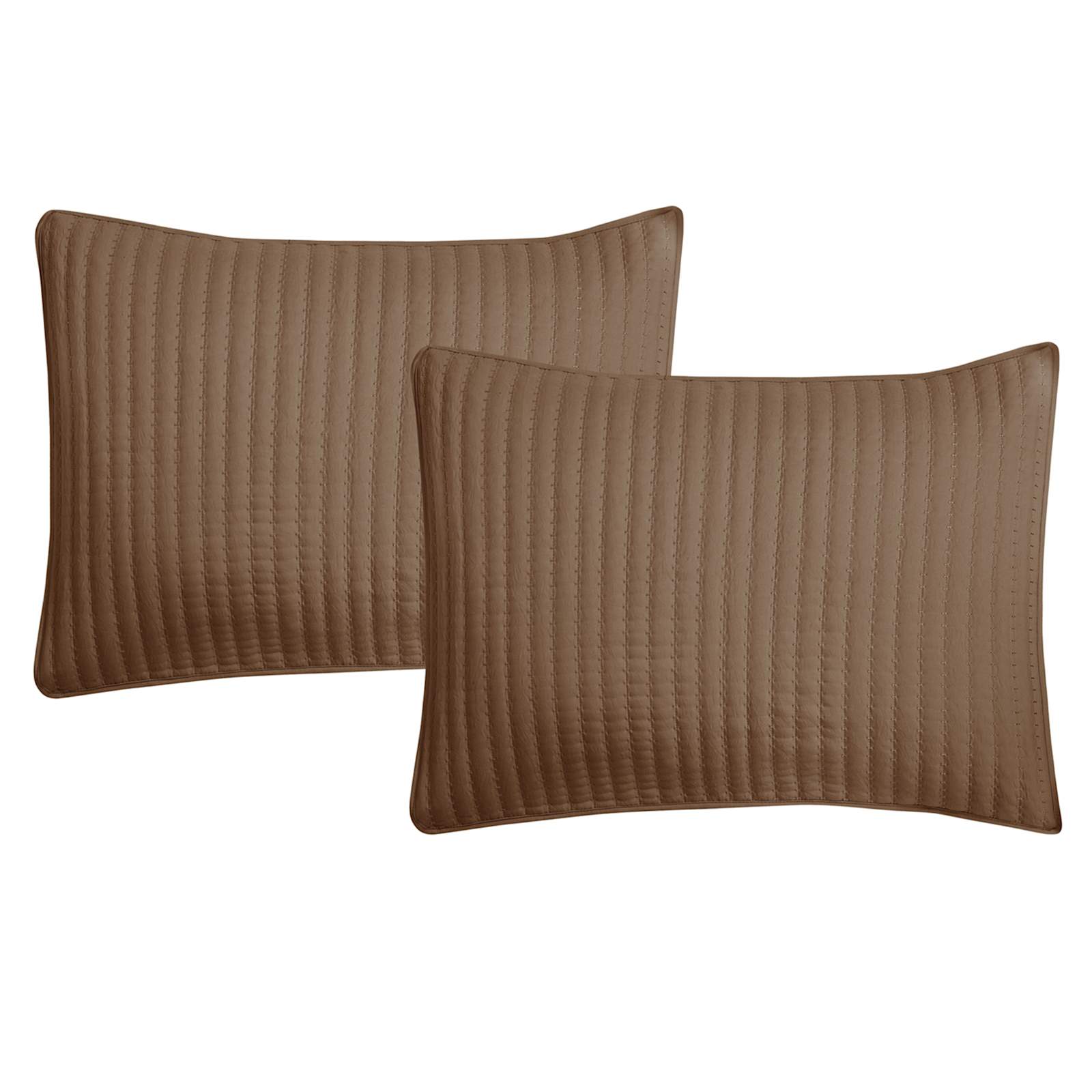 Honeybloom 3-Piece Brown Washed Microfiber Quilt Set, King