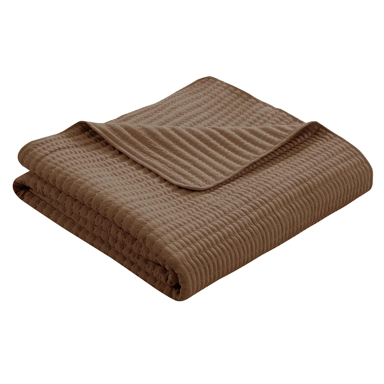 Honeybloom 3-Piece Brown Washed Microfiber Quilt Set, King