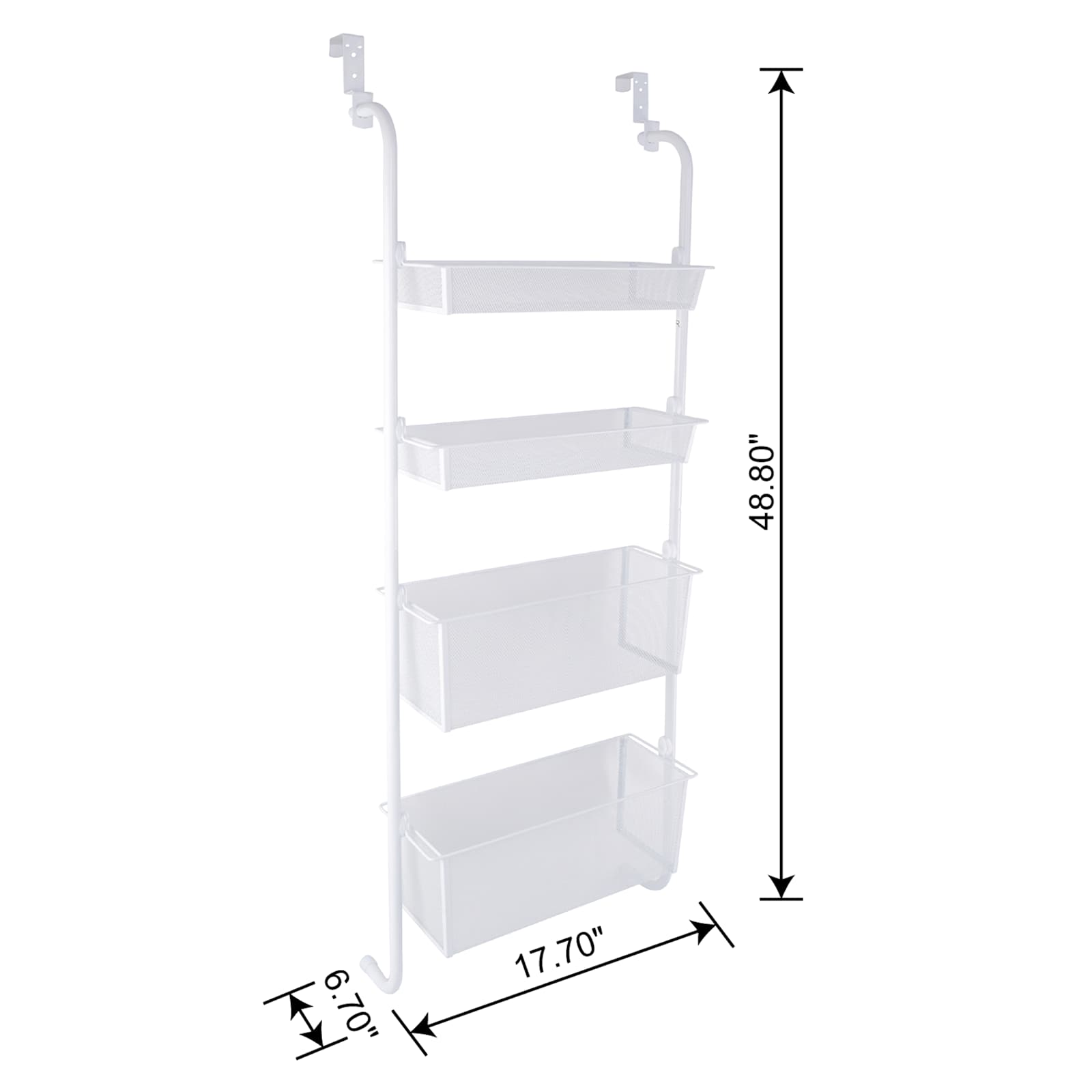 4-Tier Over The Door Storage Shelf, White