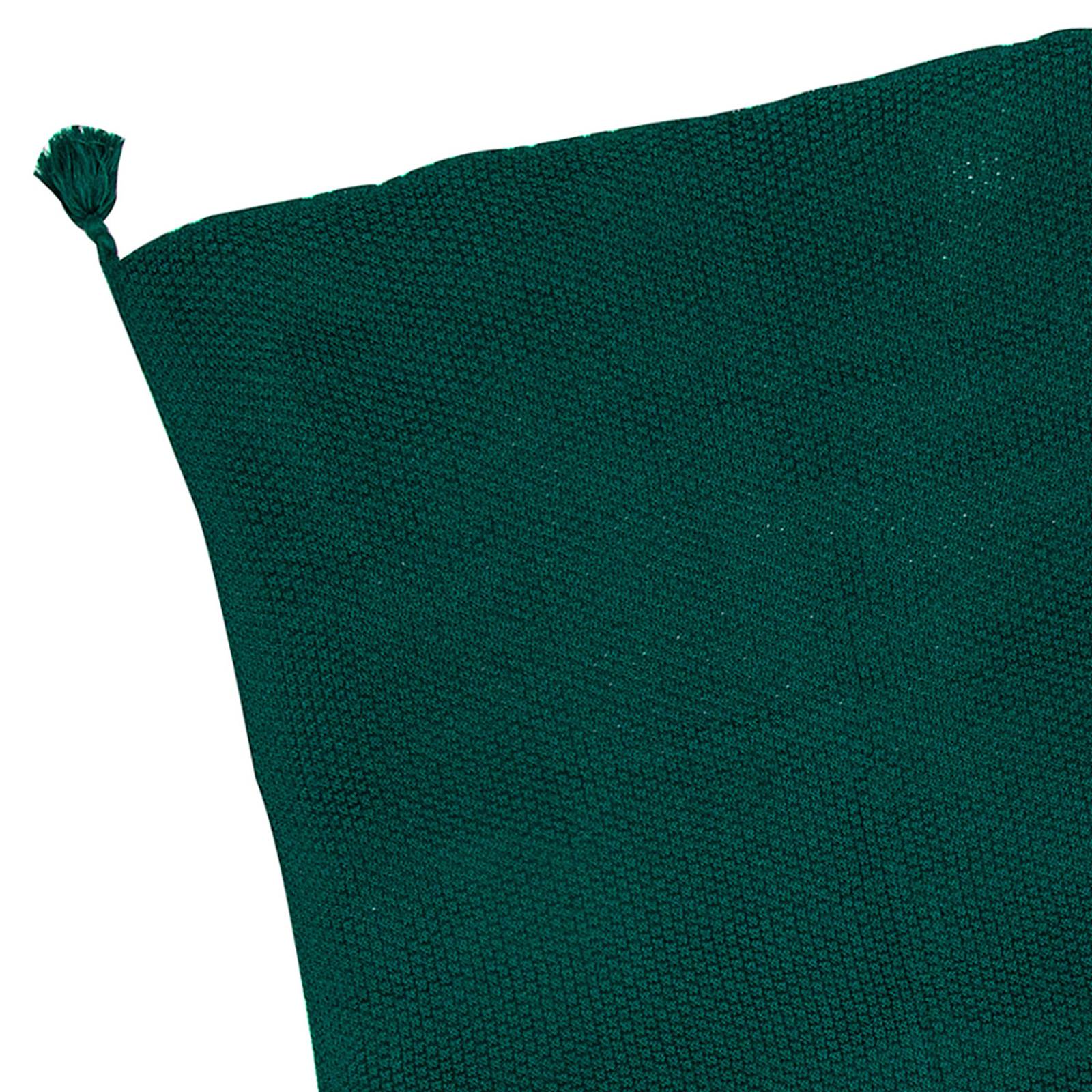 Found & Fable Green Woven Throw Blanket with Tassels, 50x60