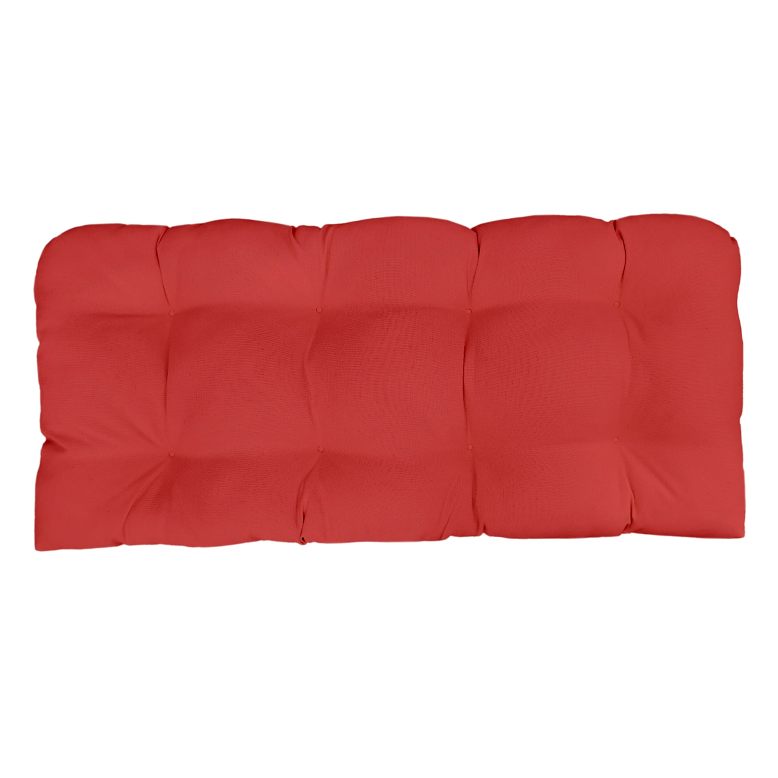 Cherry canvas outdoor wicker settee cushion | outdoor deco | At Home