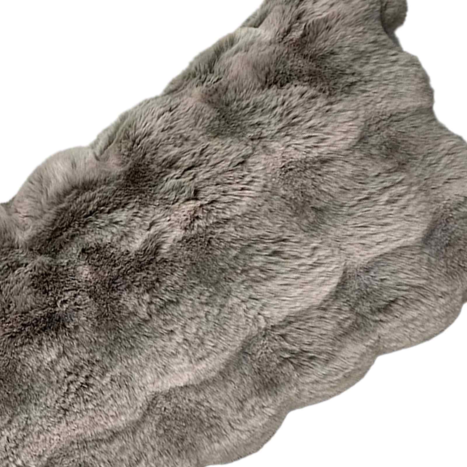 Greige Luxury Pom-Pom Faux Fur Throw Pillow, 14x36