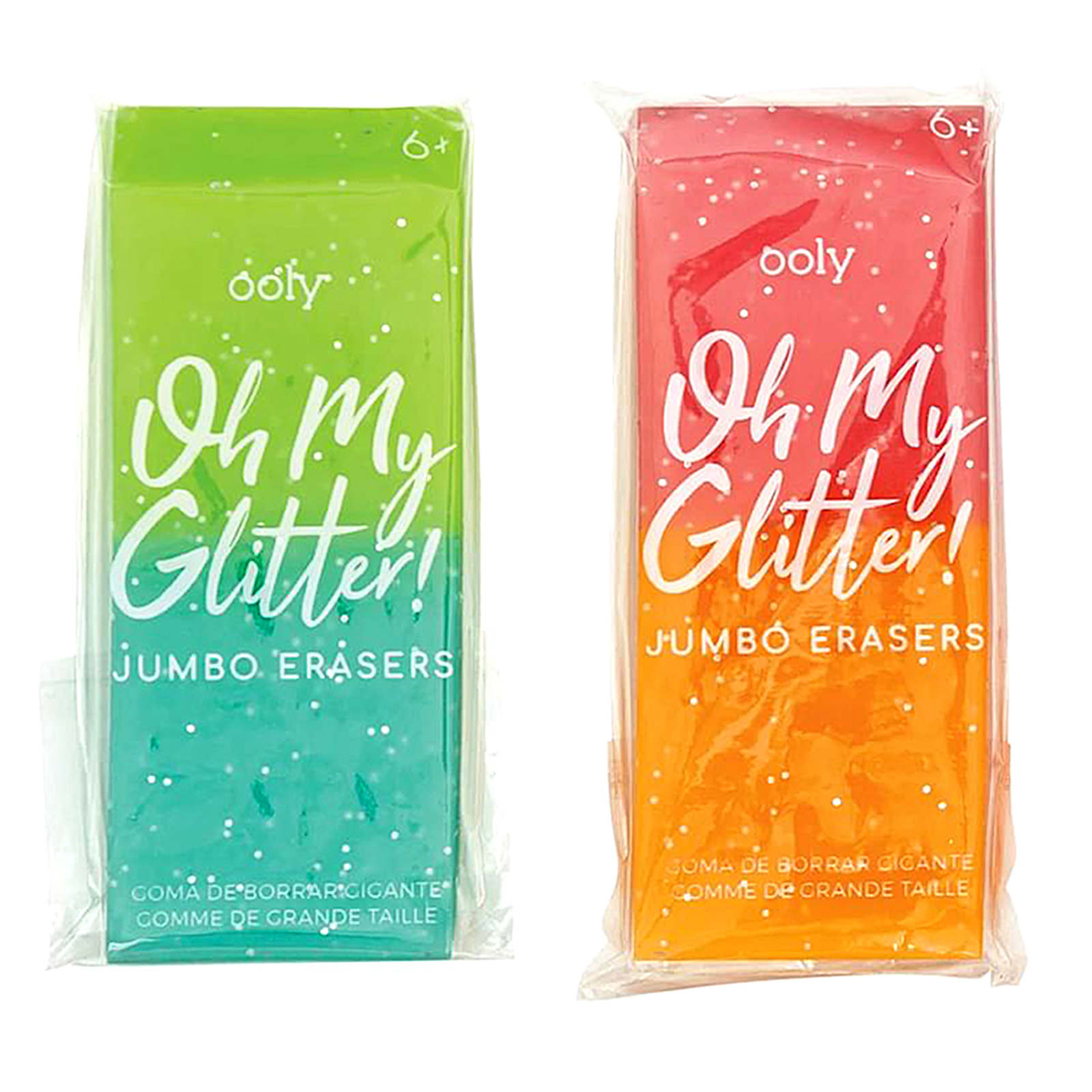 Oh My Glitter Jumbo Erasers, Assorted Colors