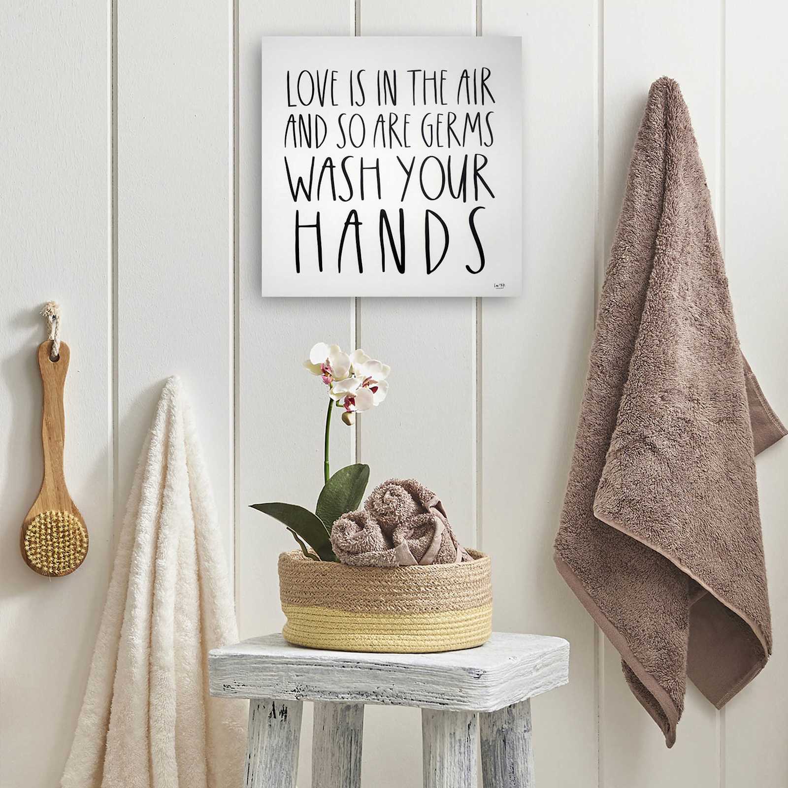 Bathroom Sentiment Canvas Wall Art, 12"