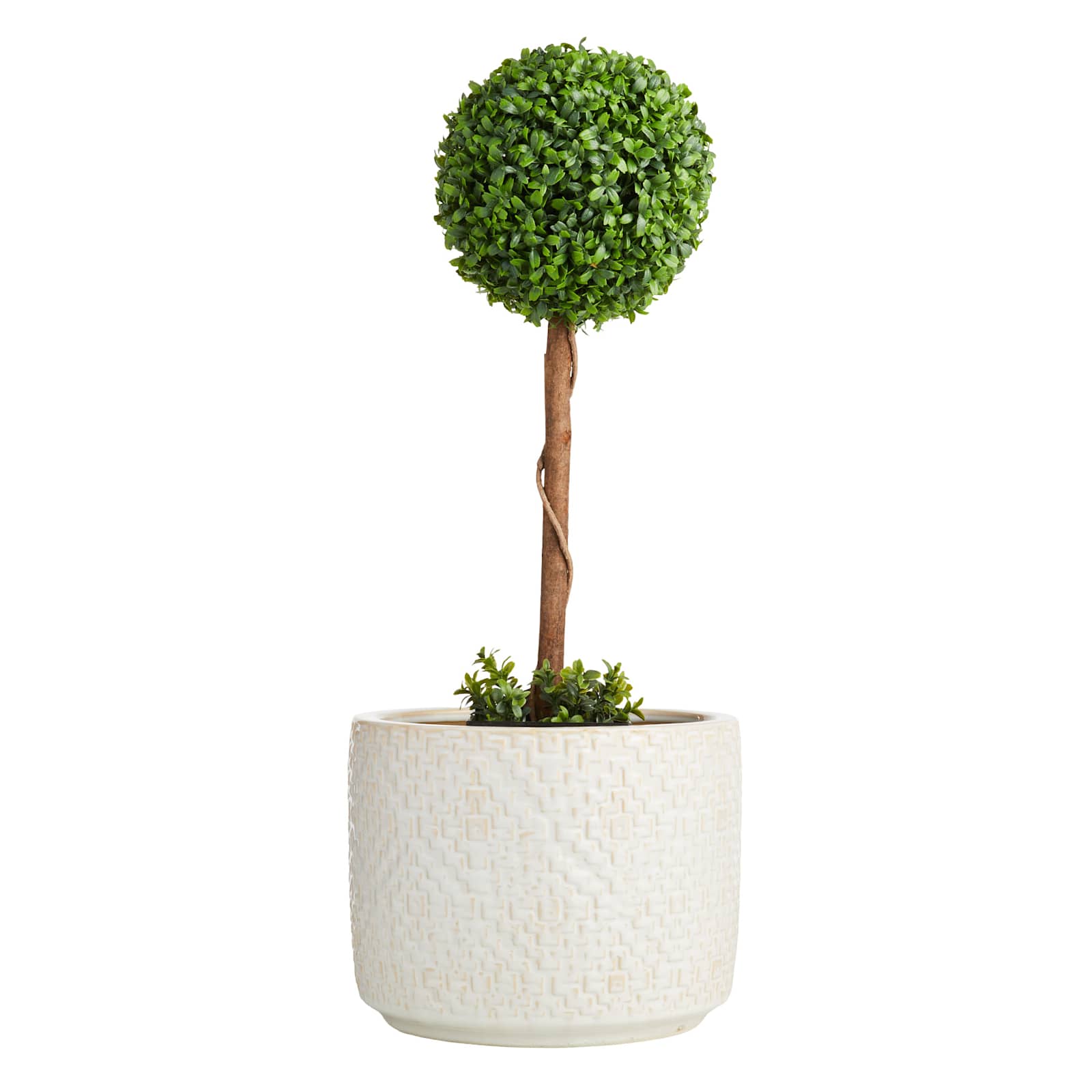 Found & Fable Indoor White Reactive Glaze Geo Planter, Large | At Home