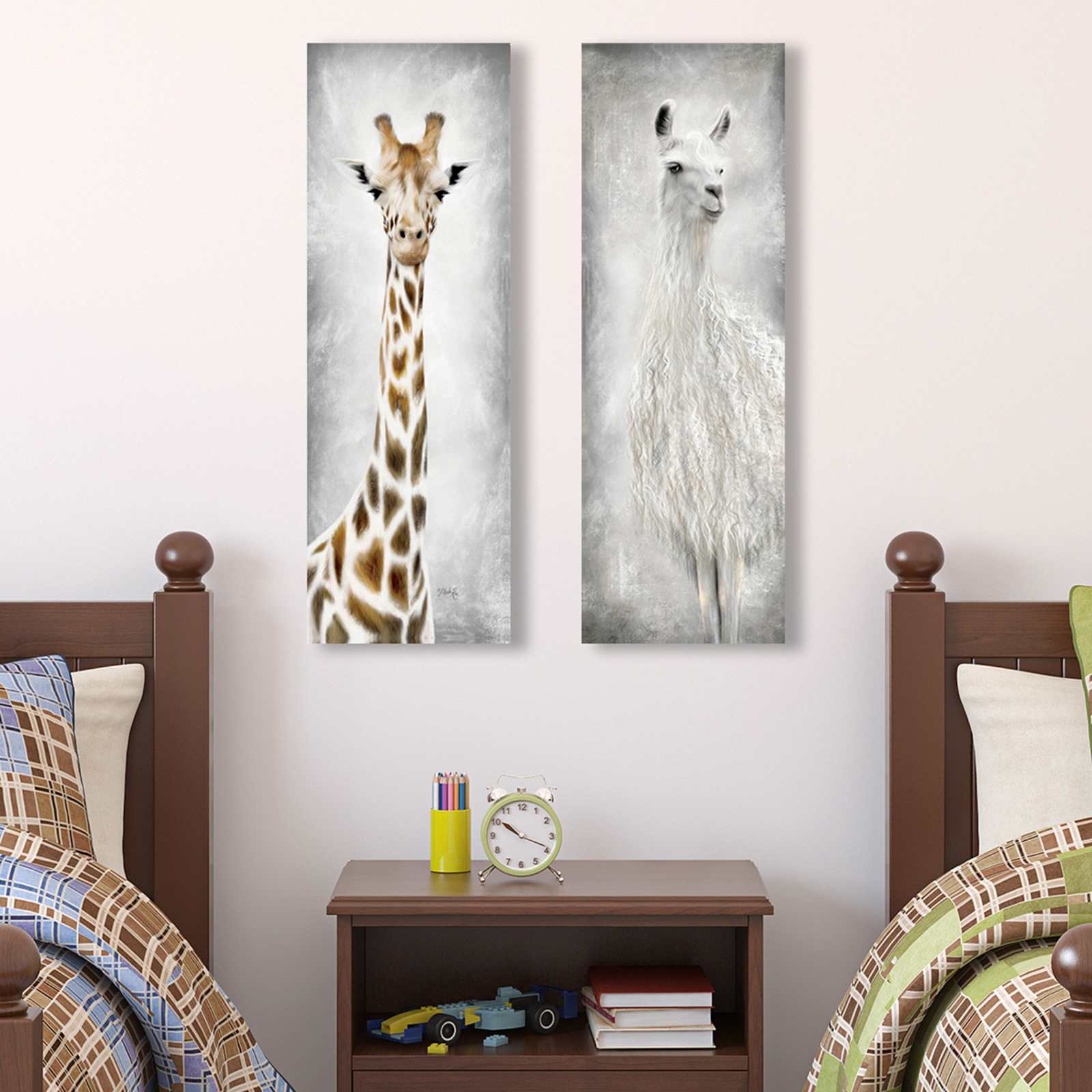 Geri The Giraffe Canvas Wall Art, 12x36