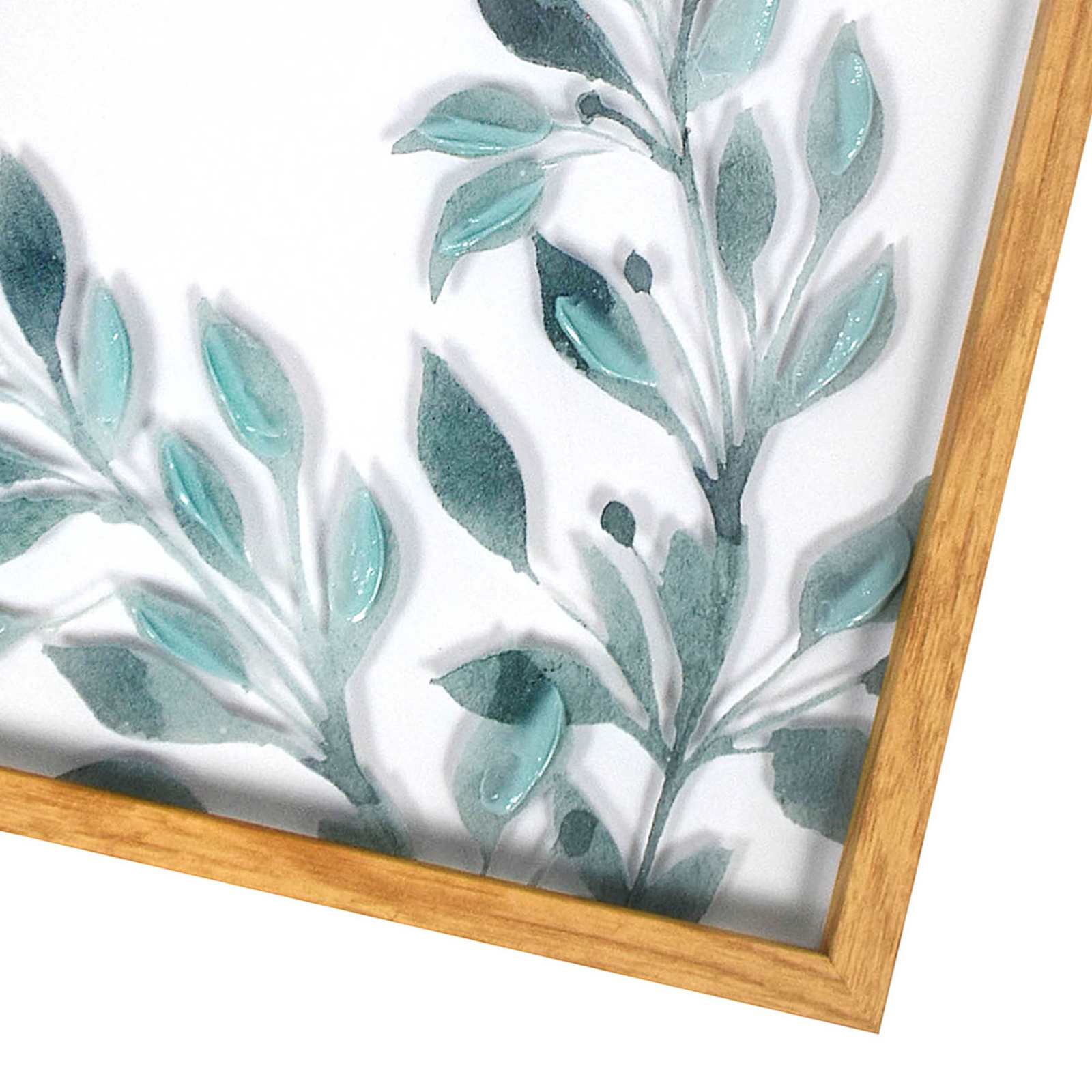 Honeybloom Glass Framed Botanical Leaves Wall Art, 11.5x14.5