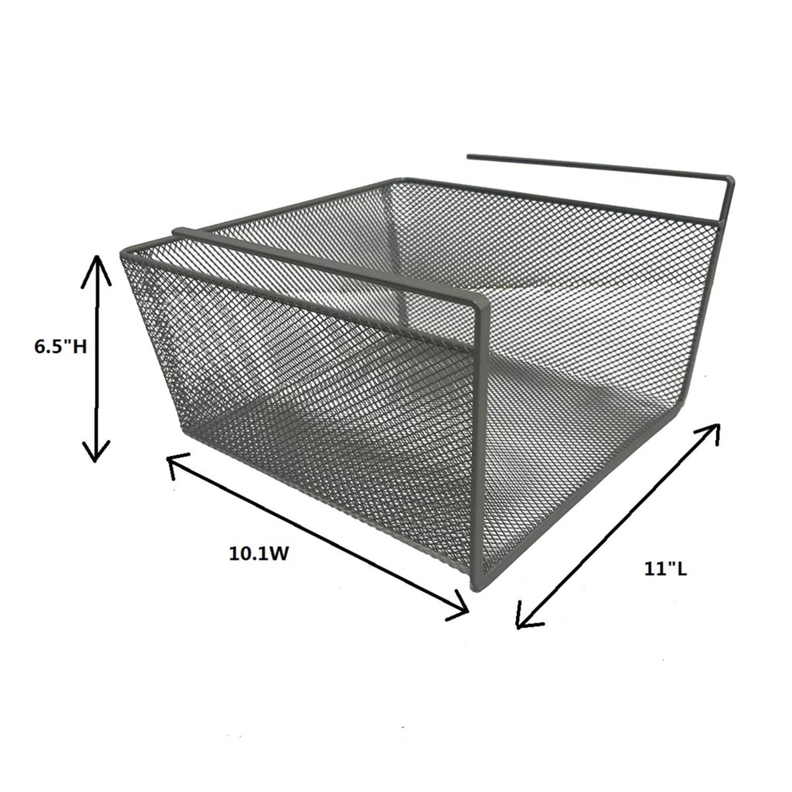 Under the Shelf Silver Metal Mesh Pantry Drawer, Small