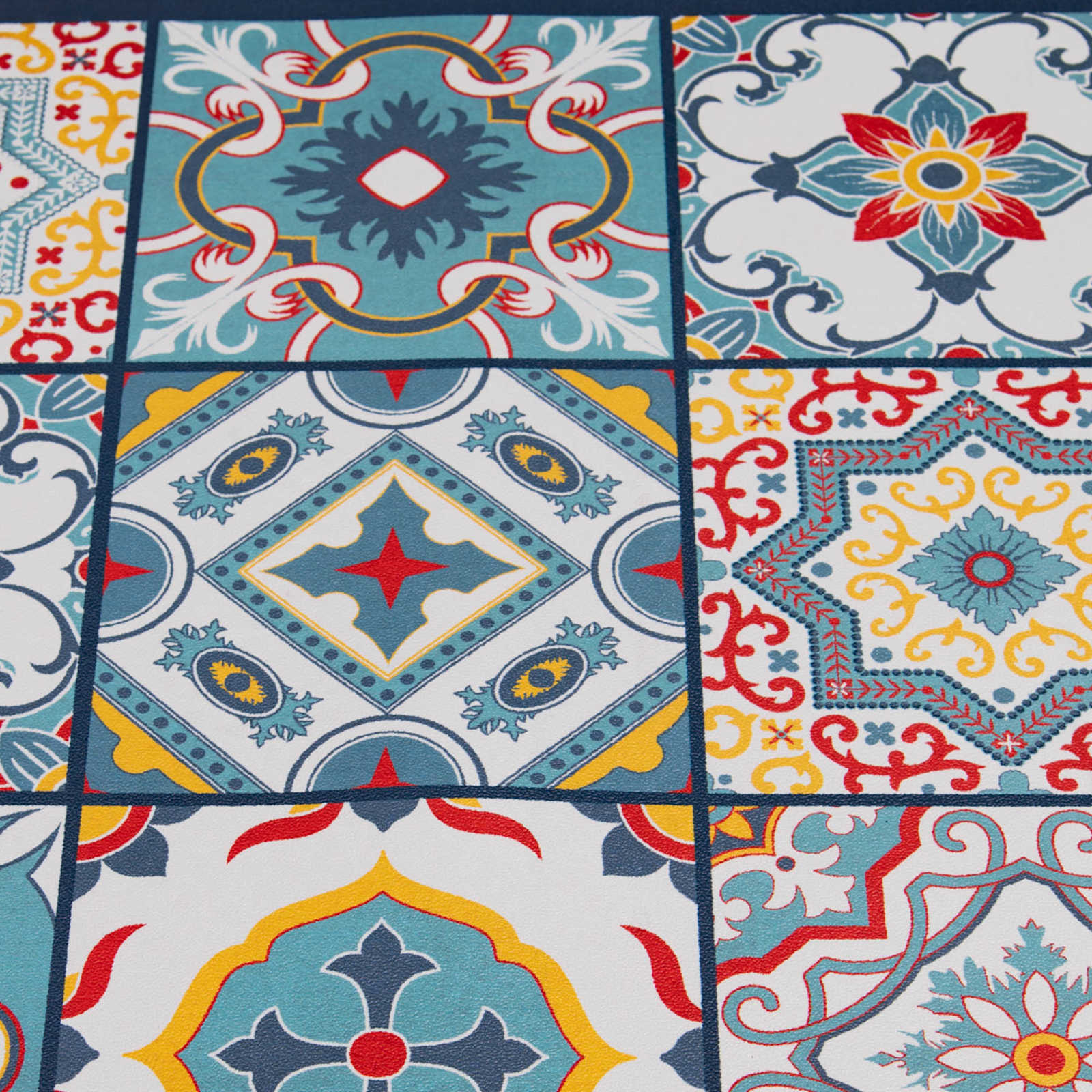 Multicolor Tiles Vinyl Runner 2x5 | At Home