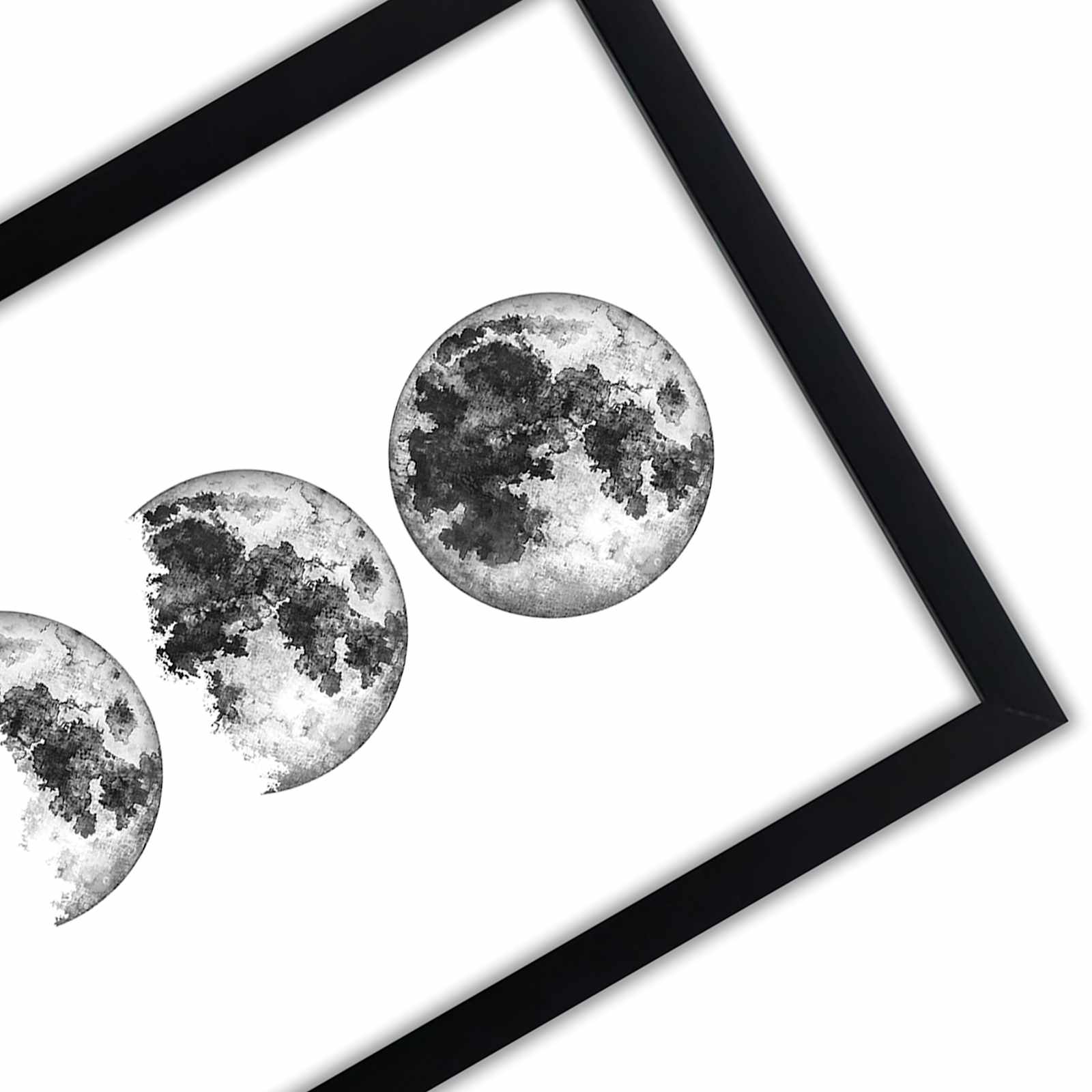 Glass Framed Moon Phases Print Wall Art, 26x14