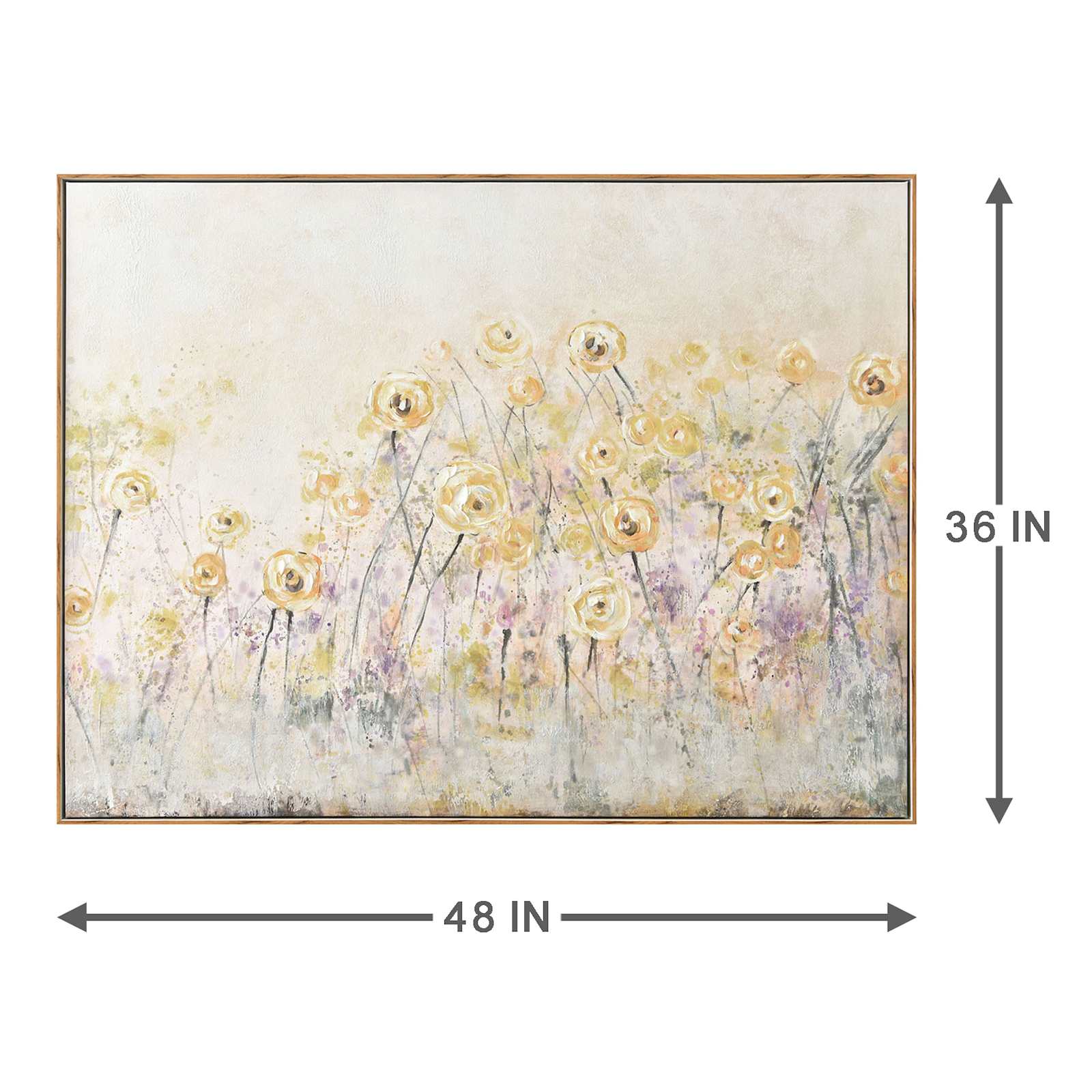 Honeybloom Framed Floral Canvas Wall Art, 48x36