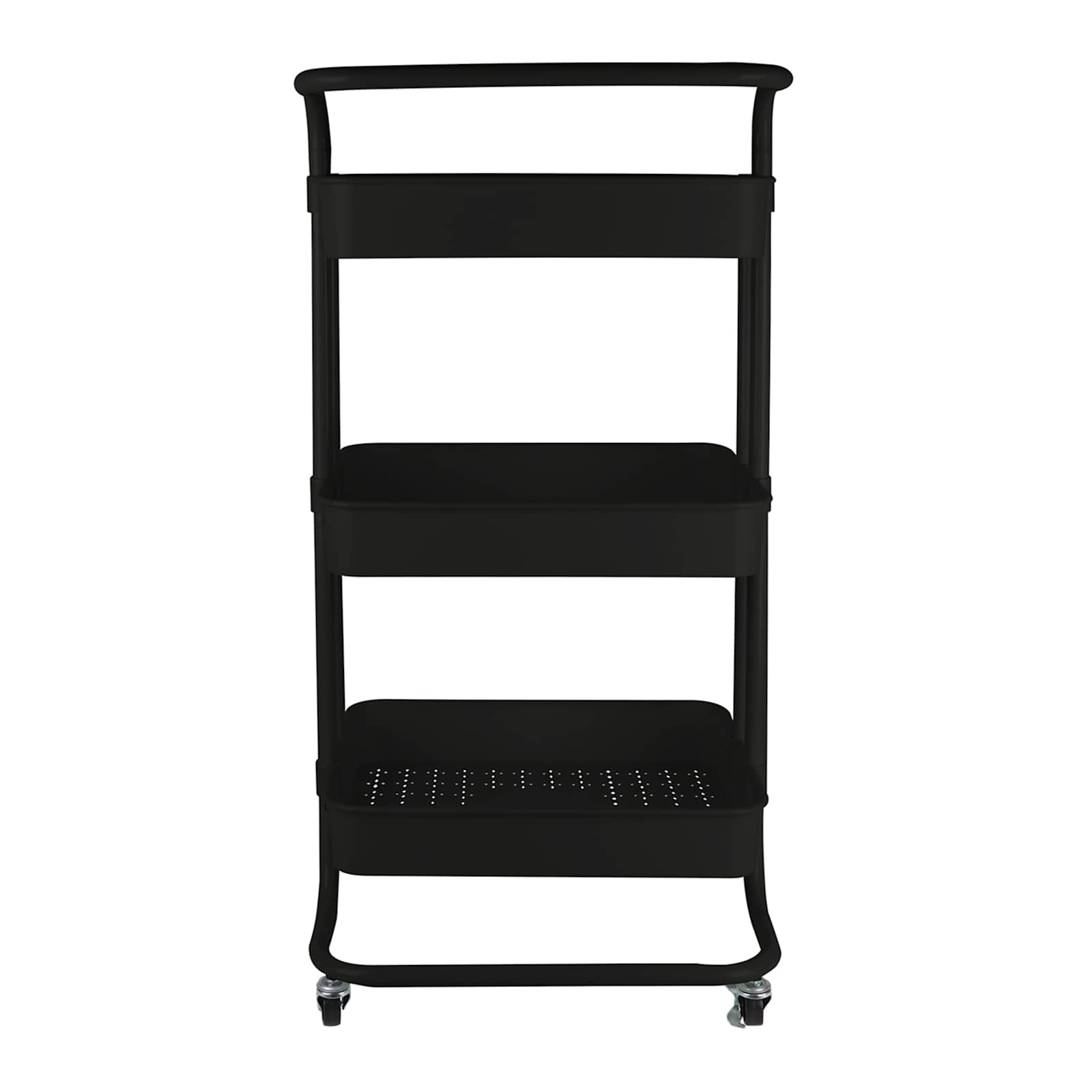 3 Tier Rolling Storage Cart Black