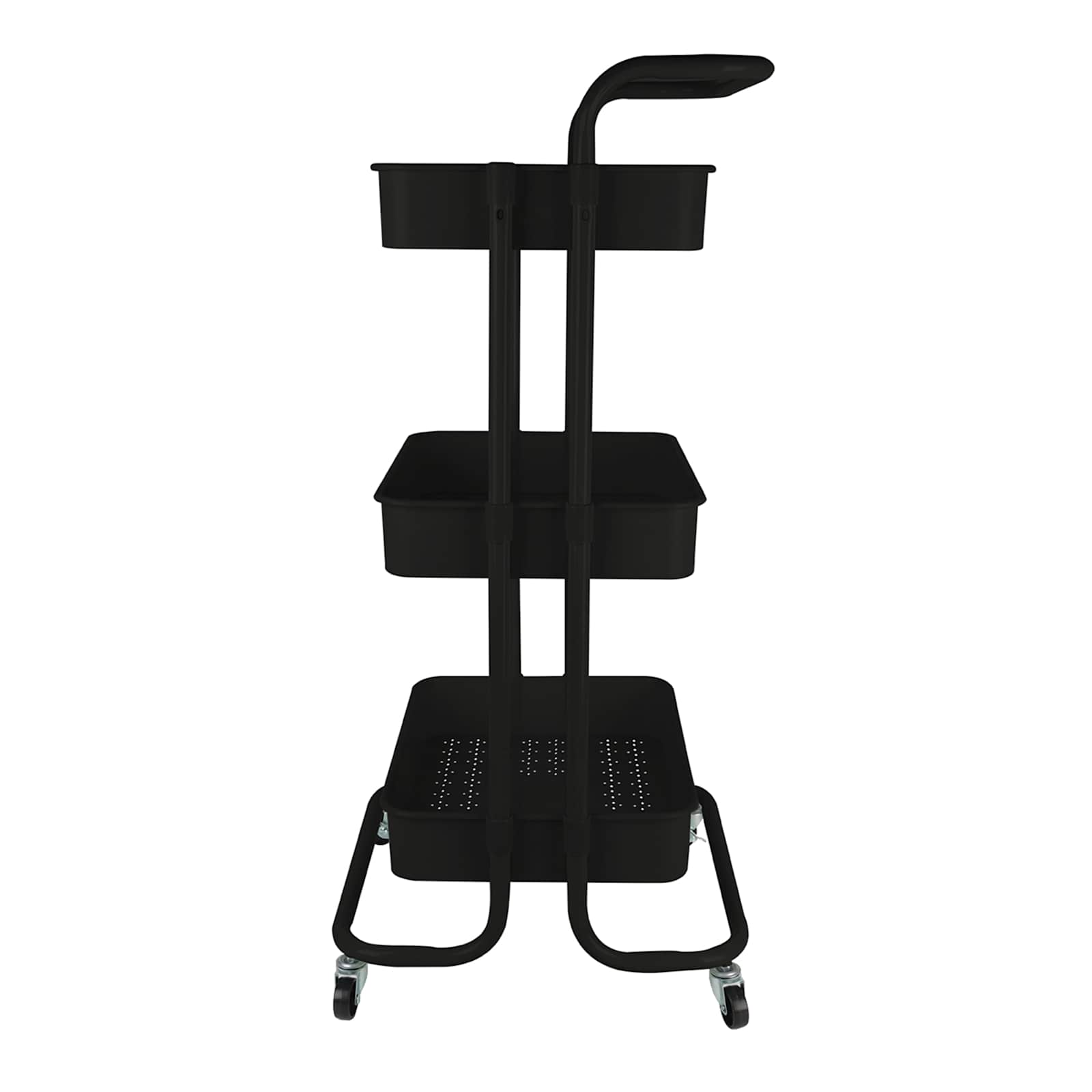 3 Tier Rolling Storage Cart Black
