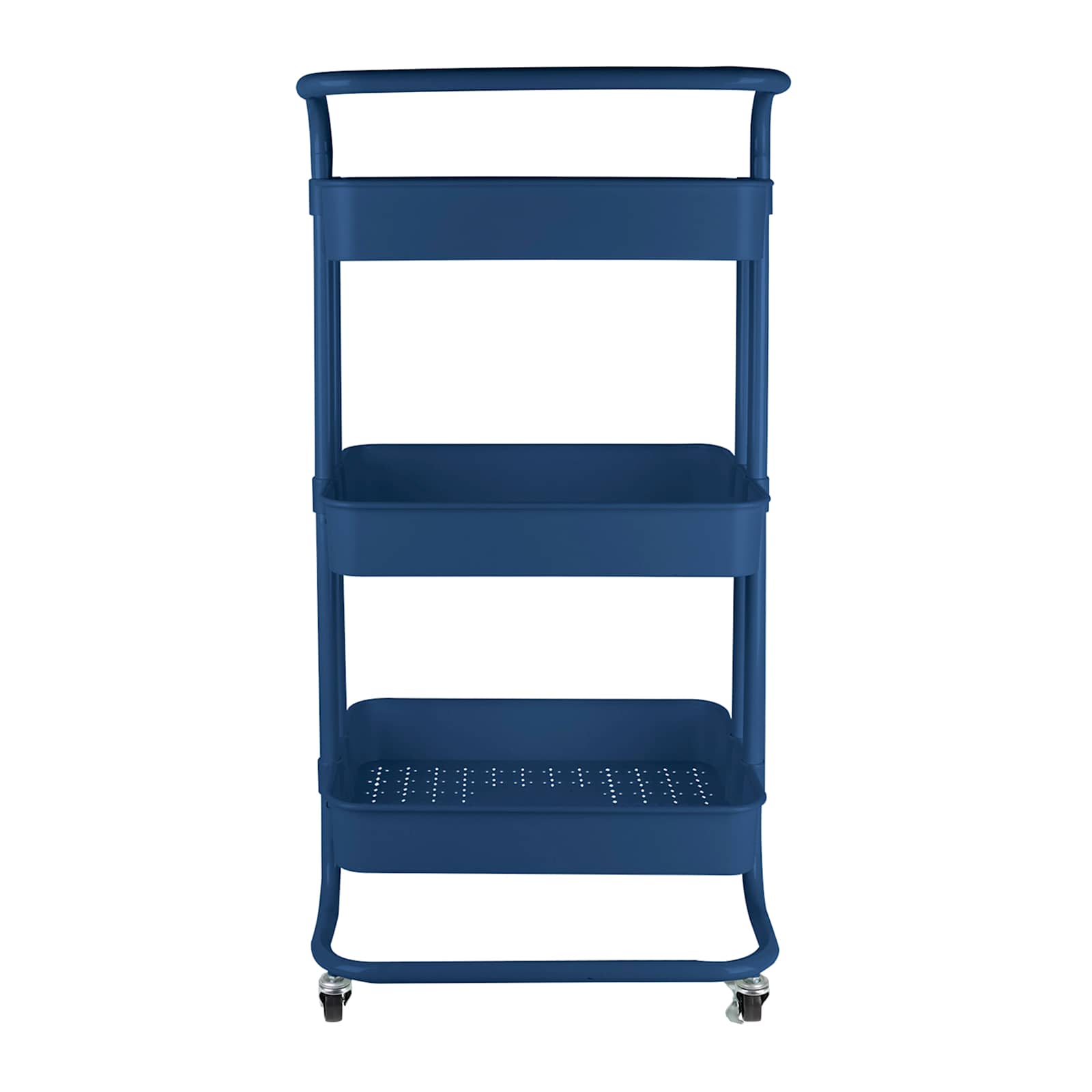 3-Tier Rolling Storage Cart, Blue