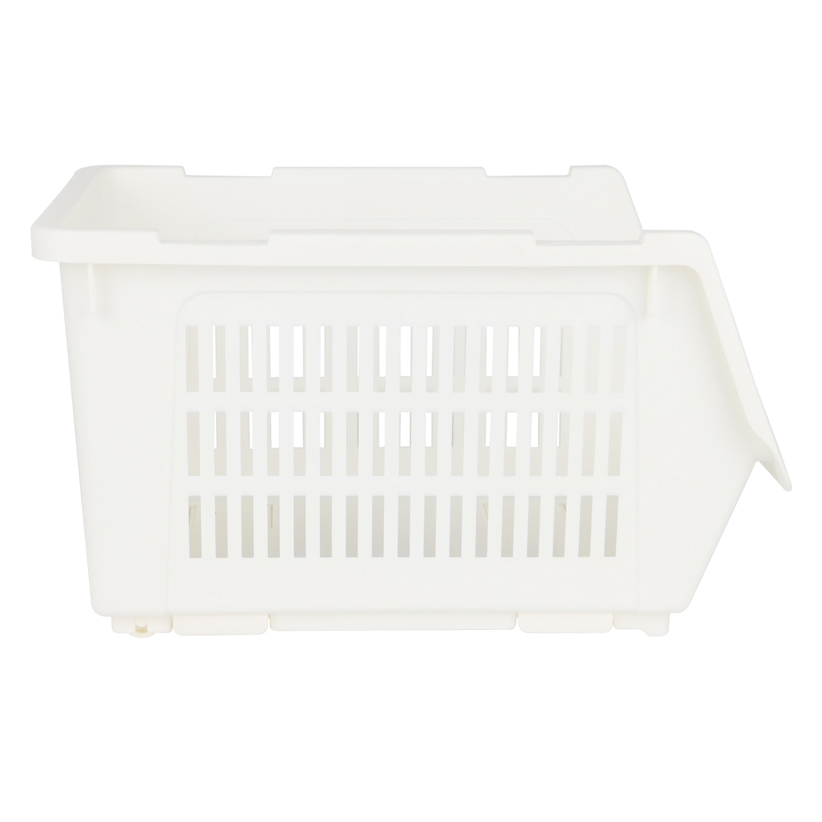 White Stackable Storage Basket, Small