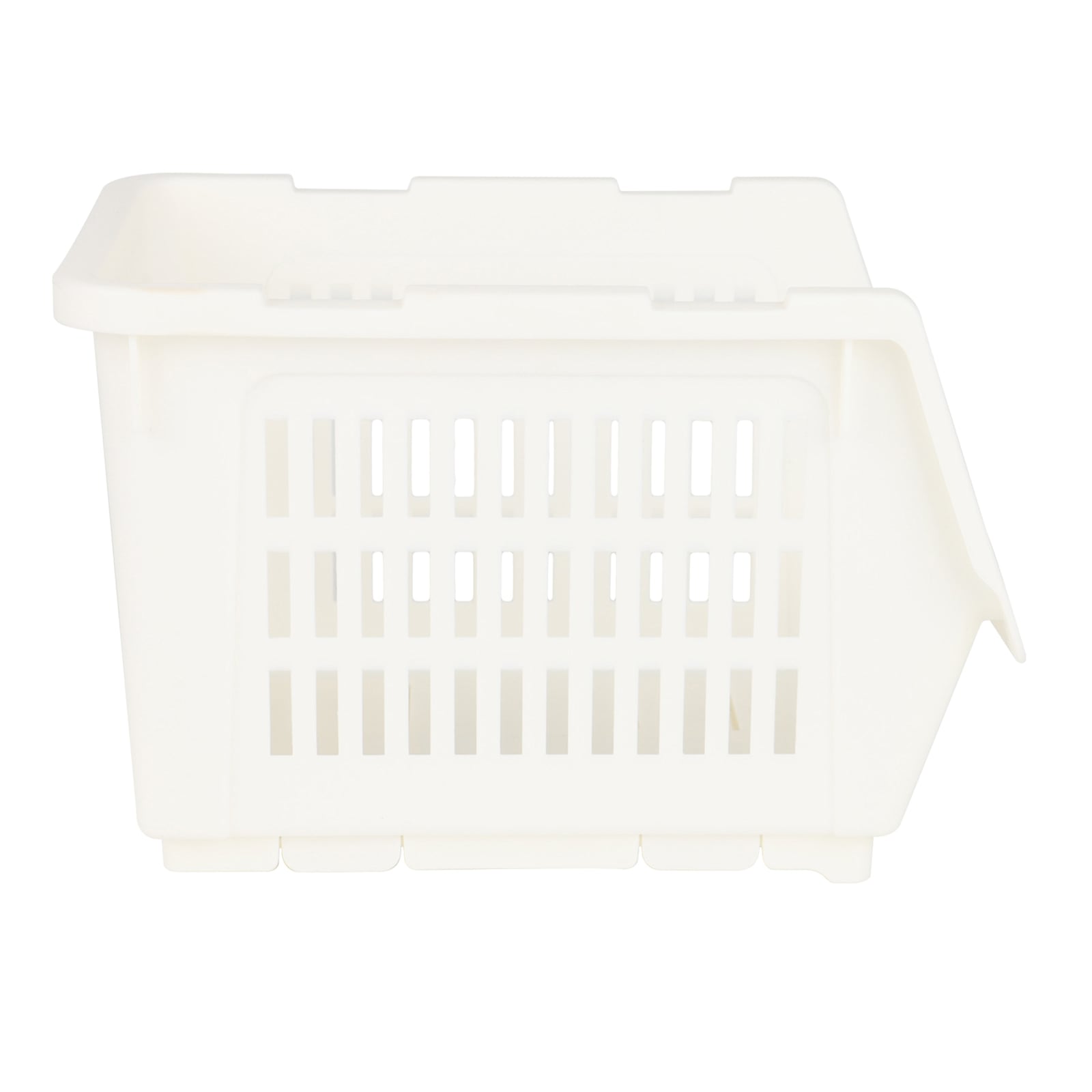 2-Pack White Stackable Storage Basket, Extra Small