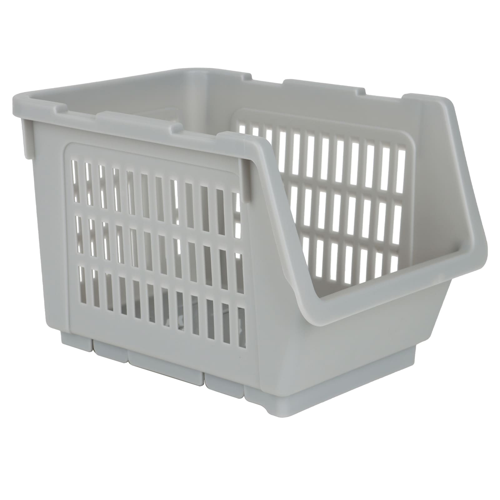 2-Pack Grey Stackable Storage Basket, Extra Small