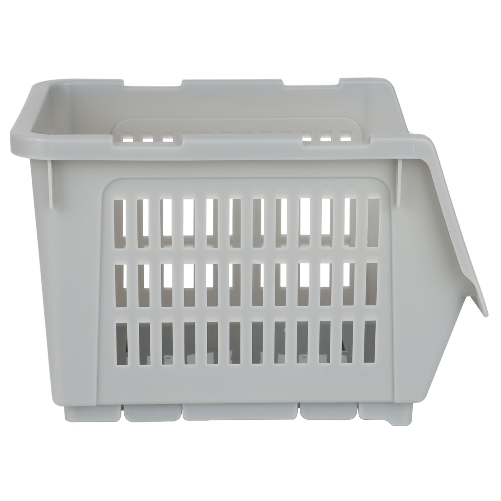2-Pack Grey Stackable Storage Basket, Extra Small