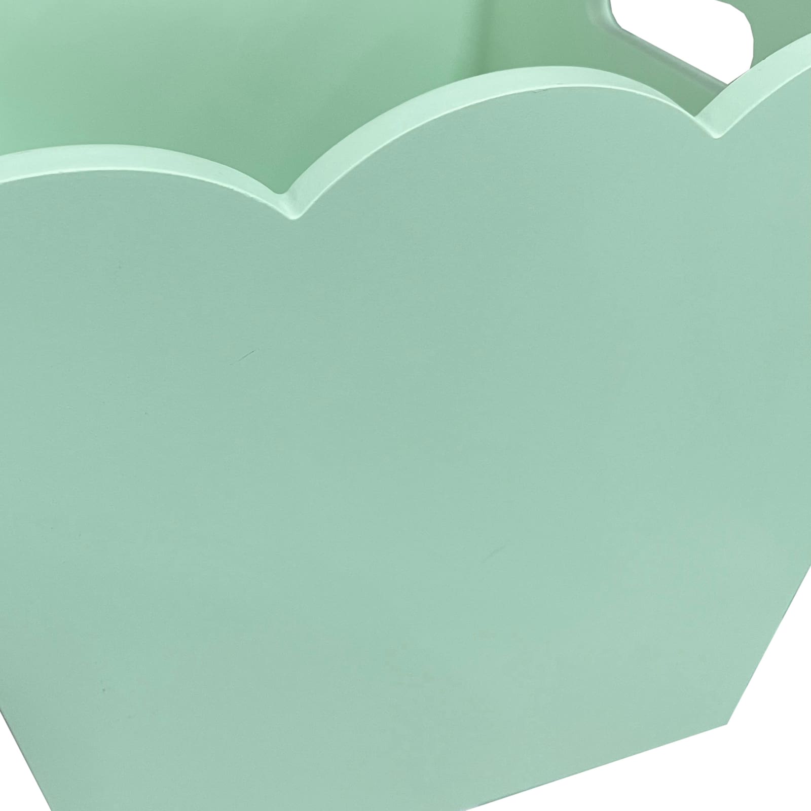 Scalloped Wood Modular Storage Cube, Light Green