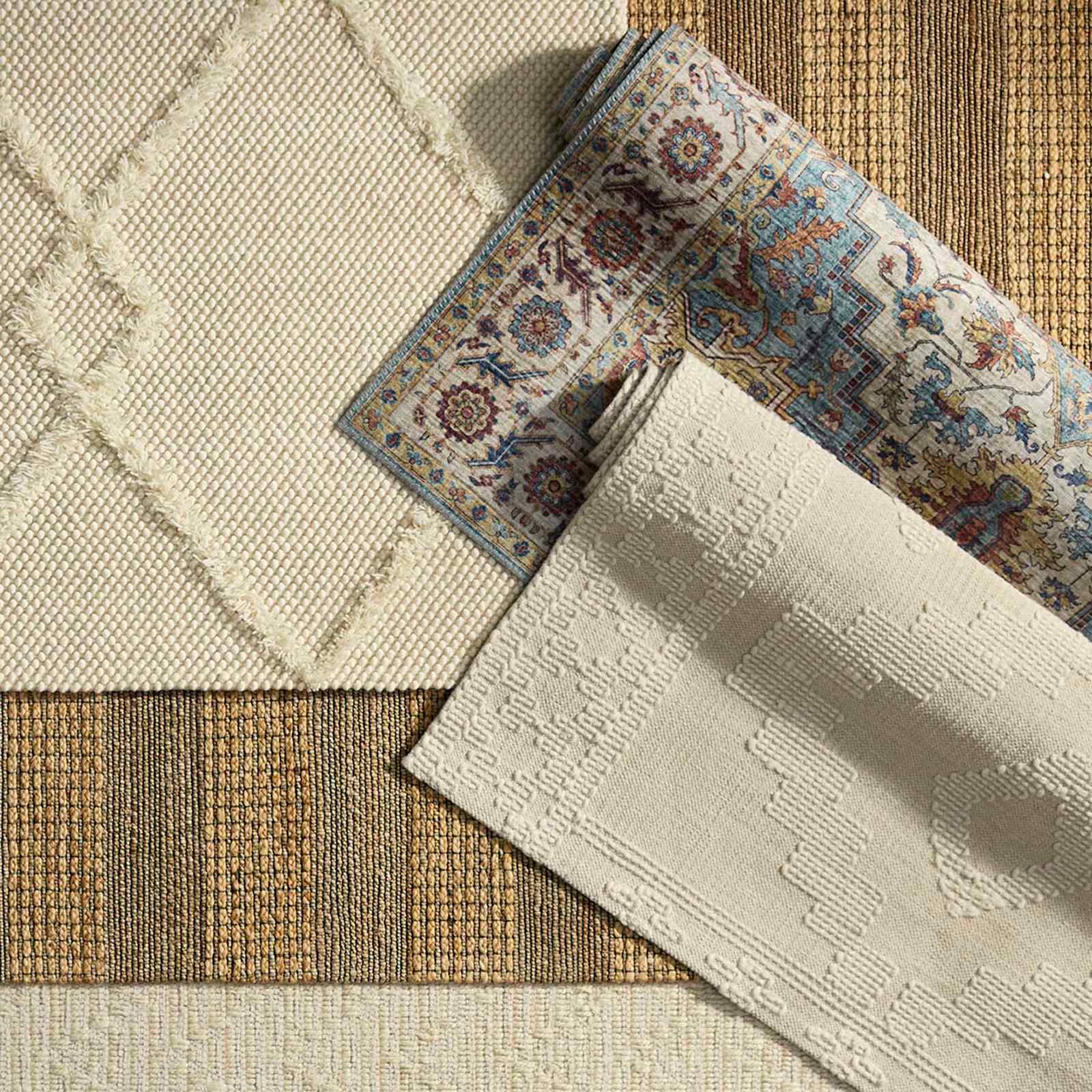 (B870) Found & Fable Aaron Brown & Natural Striped Jute Area Rug, 5x7