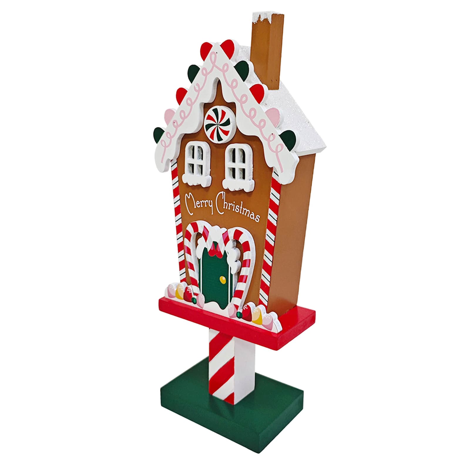 Gingerbread Lane House with Green Base Table Decor 11in | Whimsical ...