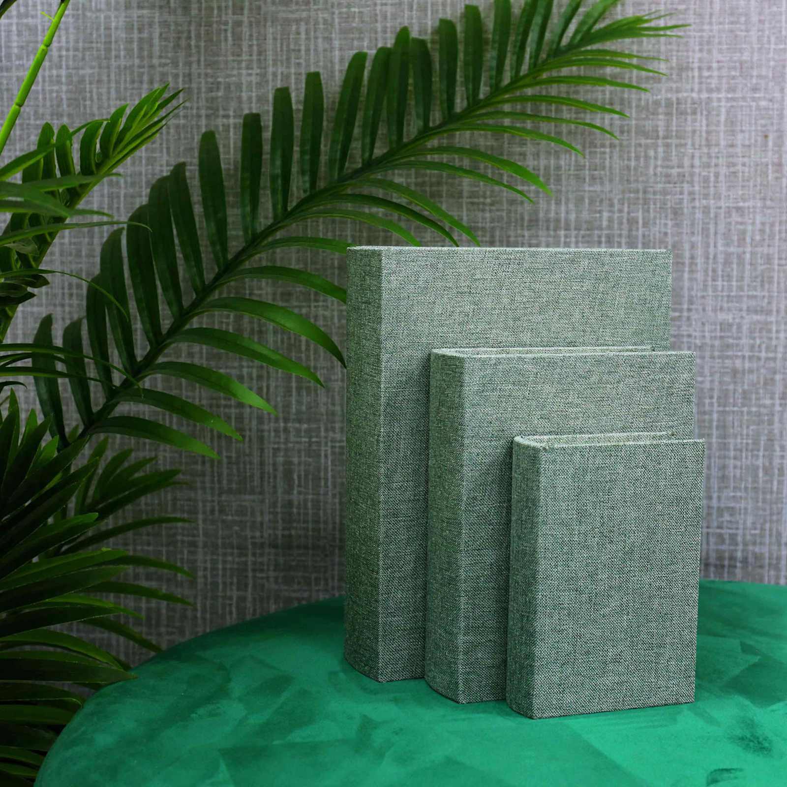 Green Linen Book Box, 11"