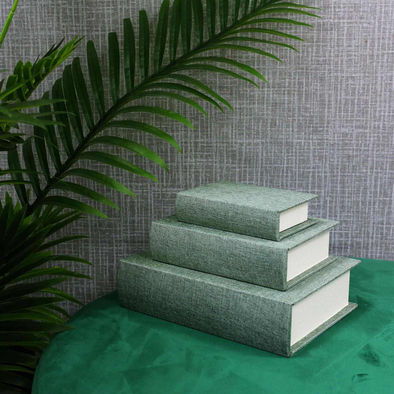 Green Linen Book Box, 11"