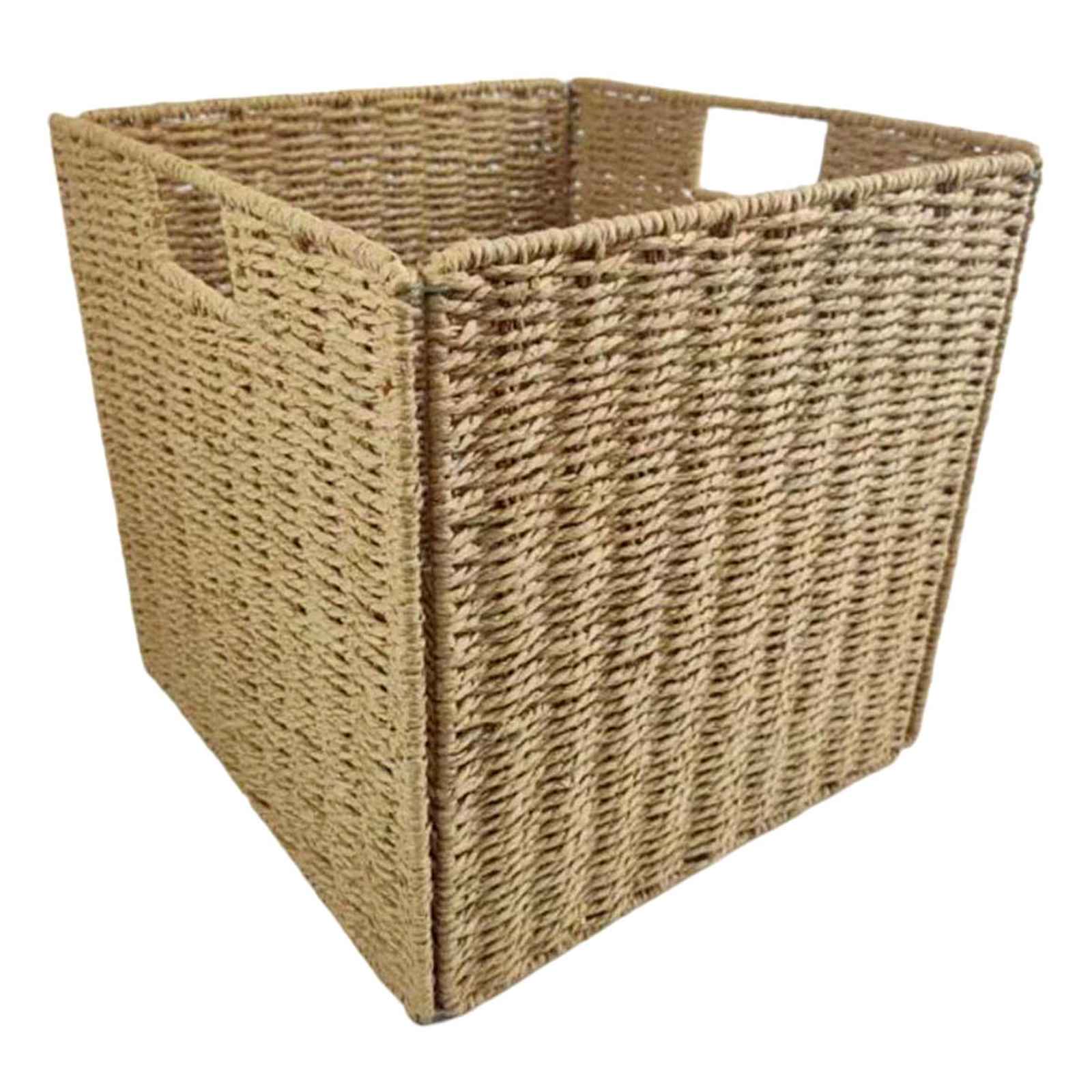 Collapsible Paper Rope Storage Cube, Natural